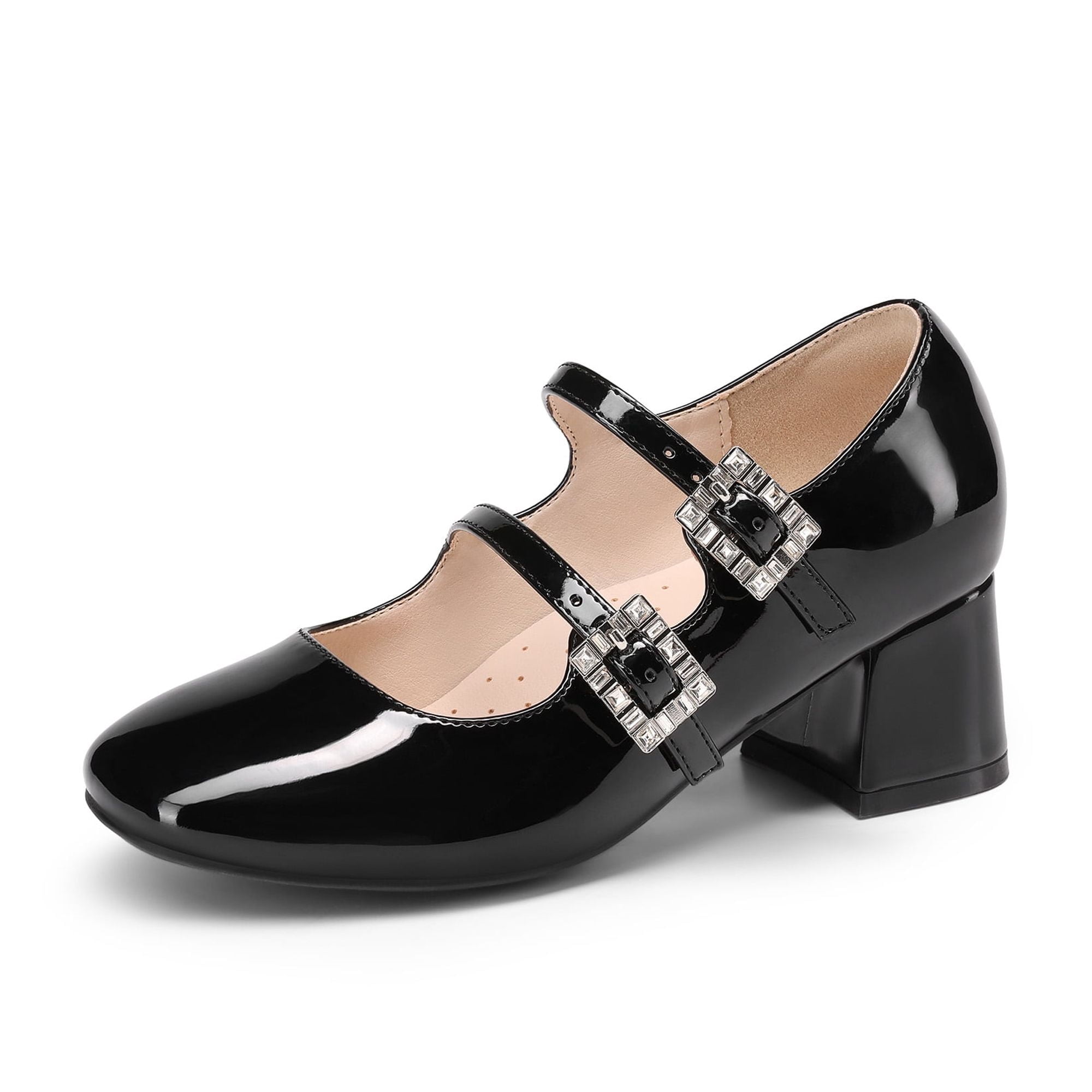 DREAM PAIRS Girls Mary Jane Dress Shoes Double Straps High Heel ...
