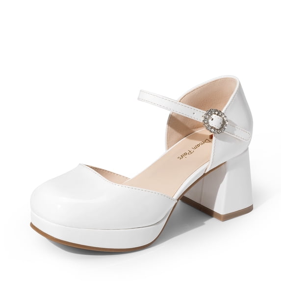 DREAM PAIRS Girls' Platform Mary Jane Pumps Chic Chunky High Heel Dress ...