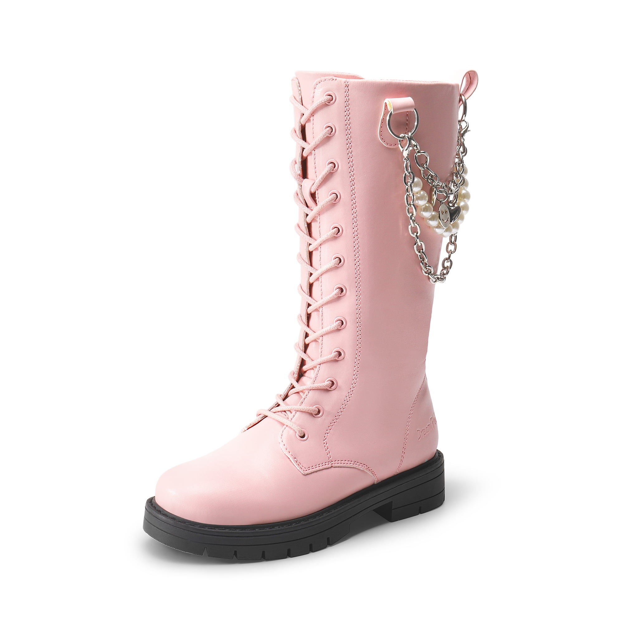 DREAM PAIRS Girls Riding Boots Knee High Side Zipper Mid Calf Shoes ...