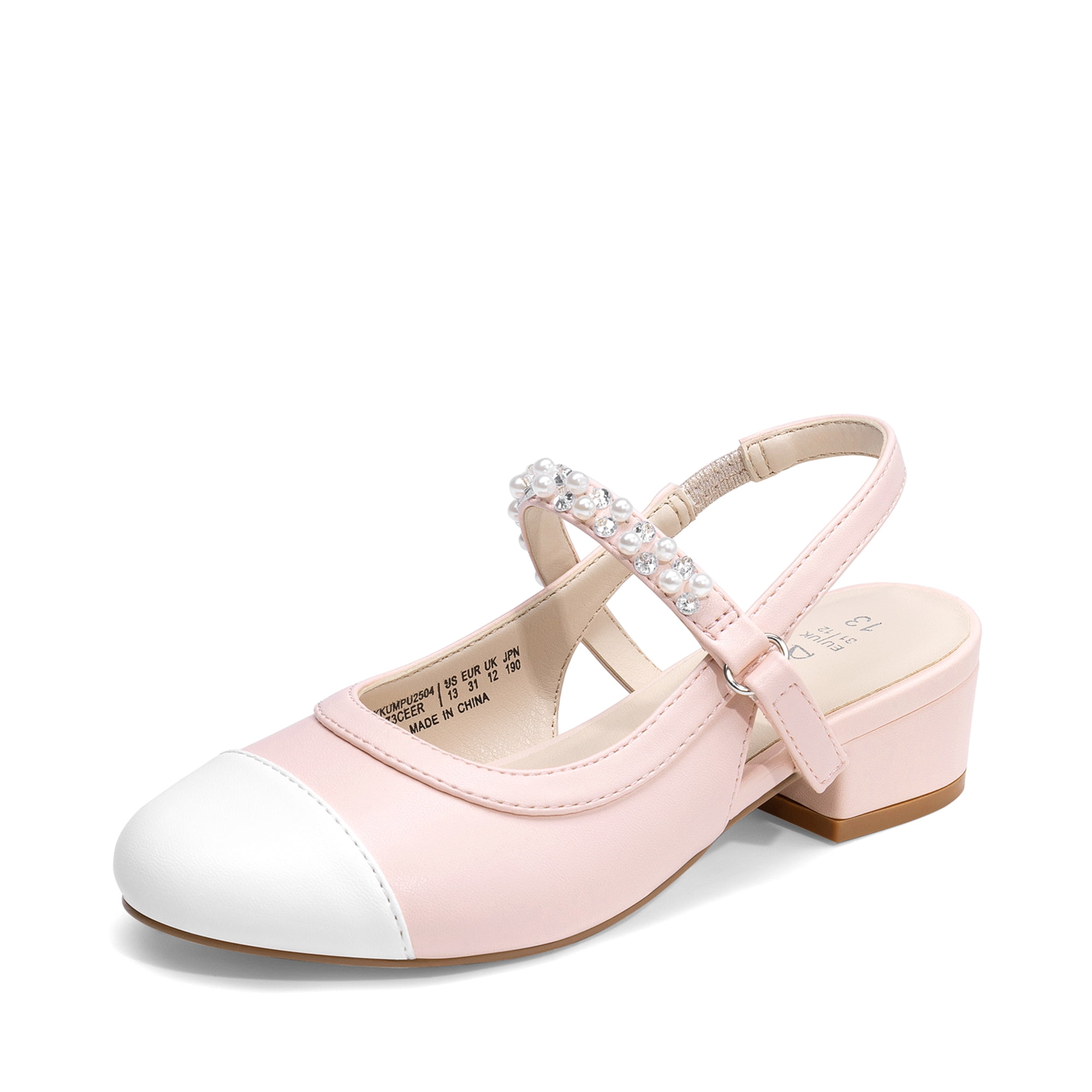 DREAM PAIRS Girls Slingback Dress Shoes Round Toe Heels Pumps for ...