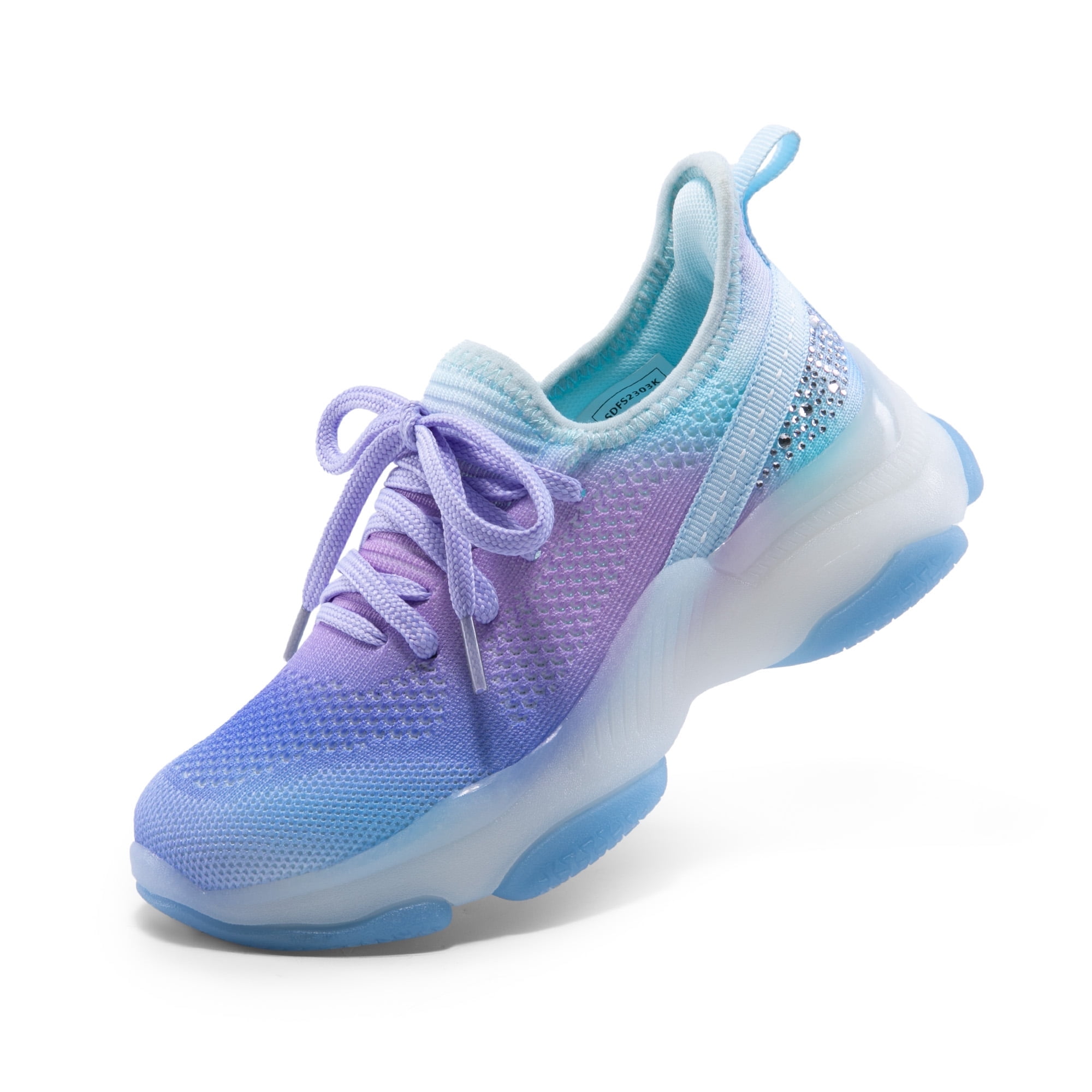 BURUDANI Girls Slip-On Sneakers Lightweight Walking Shoes with Sparkle ...