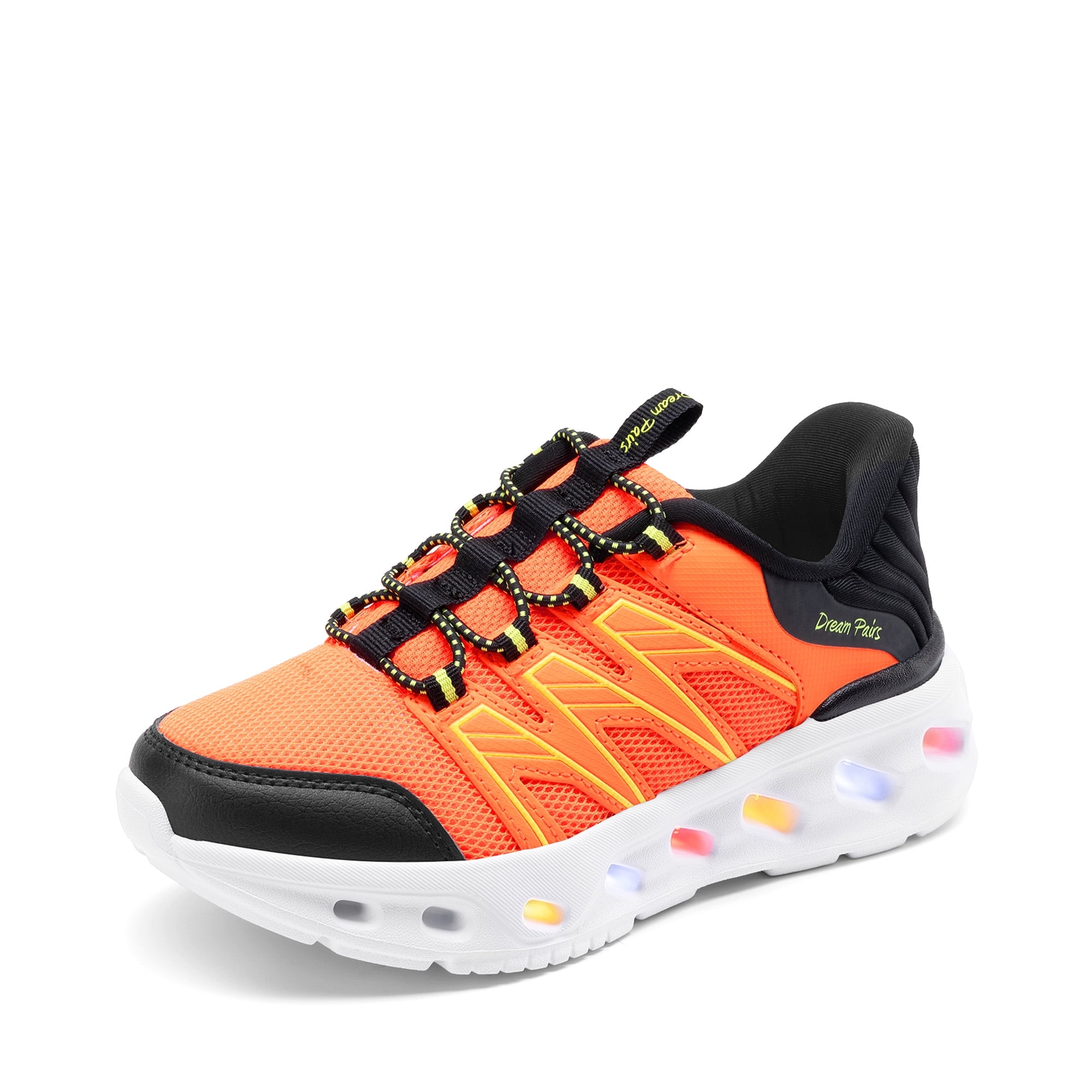 DREAM PAIRS Kids Light-Up Sneakers Slip-On Vegan Leather & Mesh Shoes ...