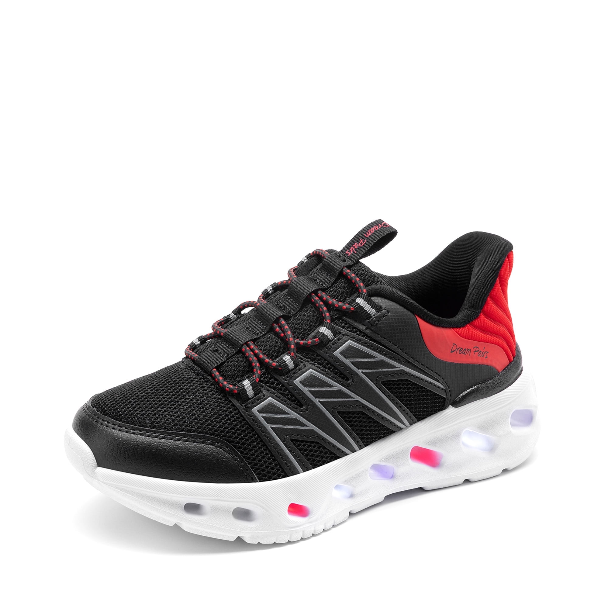 DREAM PAIRS Kids Light-Up Sneakers Slip-On Vegan Leather & Mesh Shoes ...