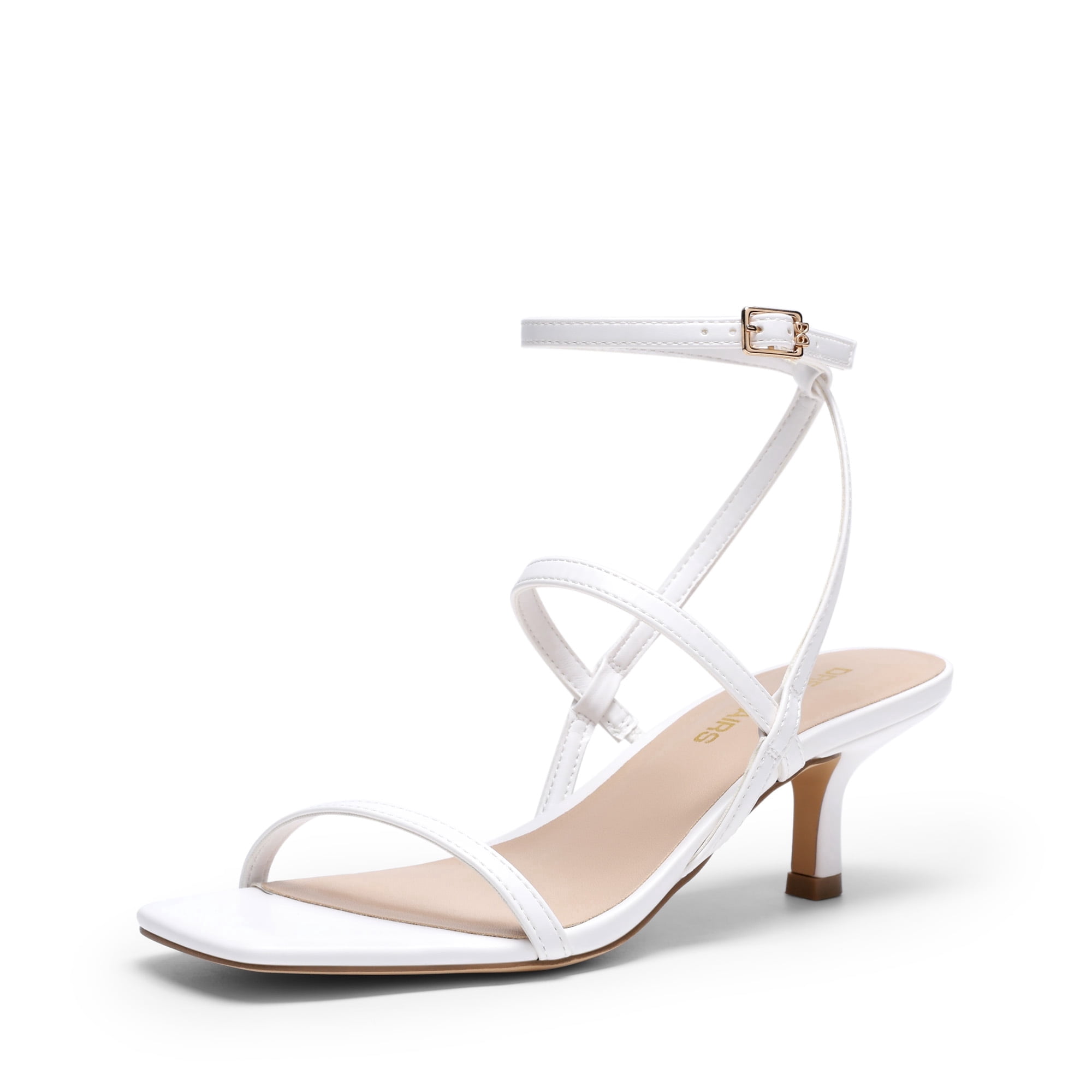 DREAM PAIRS Kitten Heels for Women, Strappy Square Open Toe Ankle ...