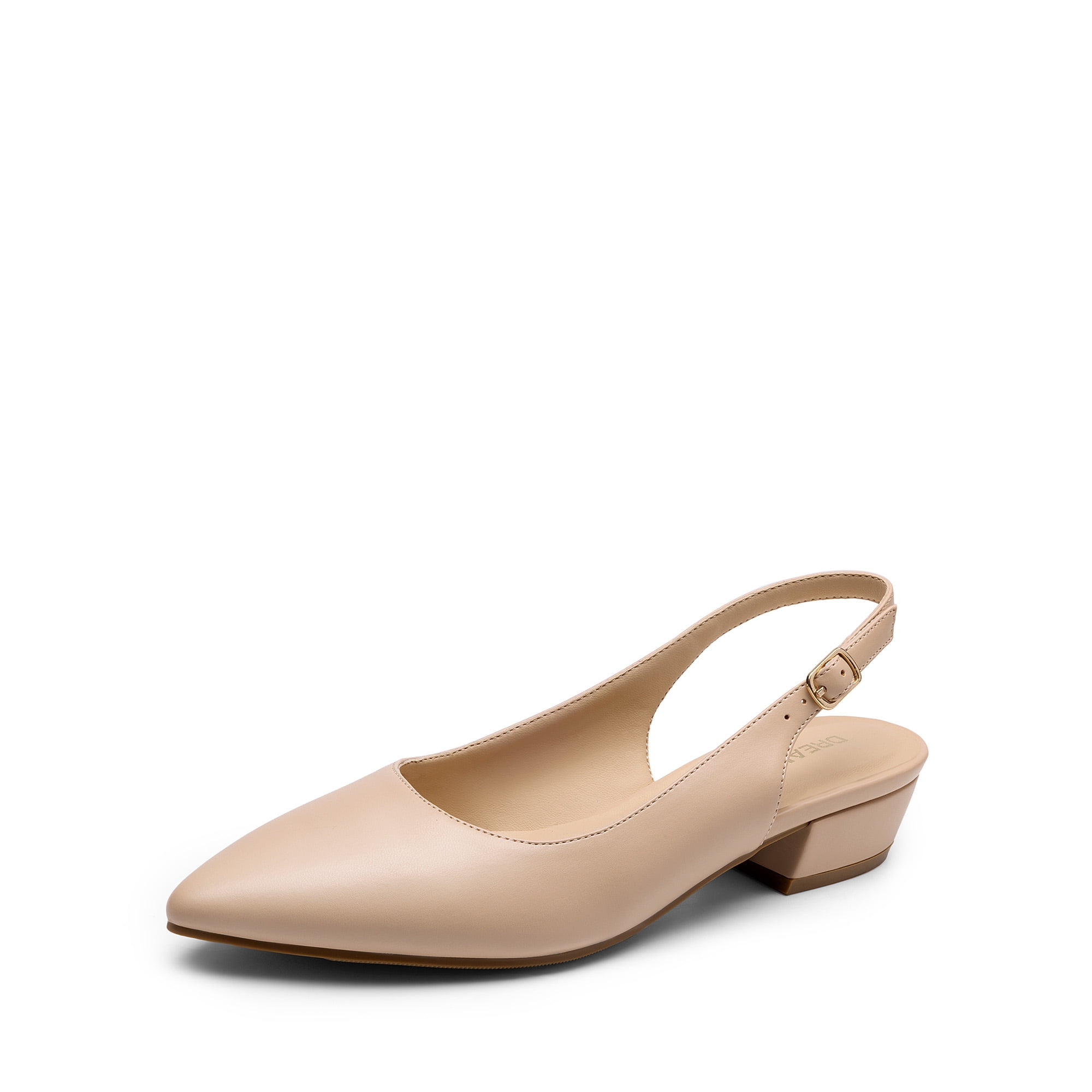 DREAM PAIRS Kitten Slingback Low Block Heels for Women Pointed Closed ...