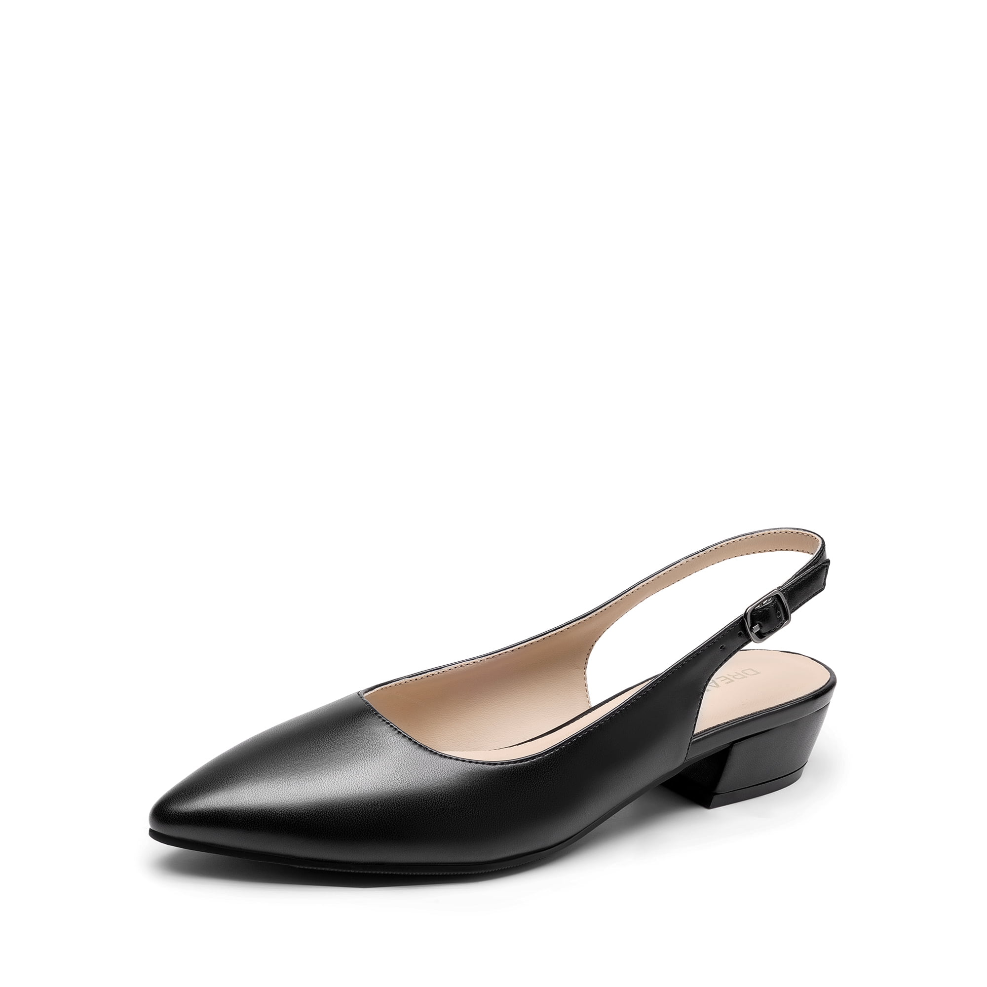 DREAM PAIRS Kitten Slingback Low Block Heels for Women Pointed Closed ...