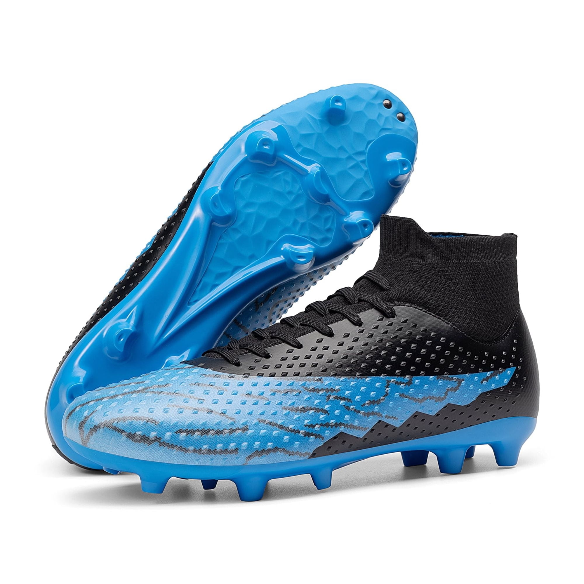 DREAM PAIRS Men's Firm Ground Soccer Cleats High-top Football Cleats FG ...