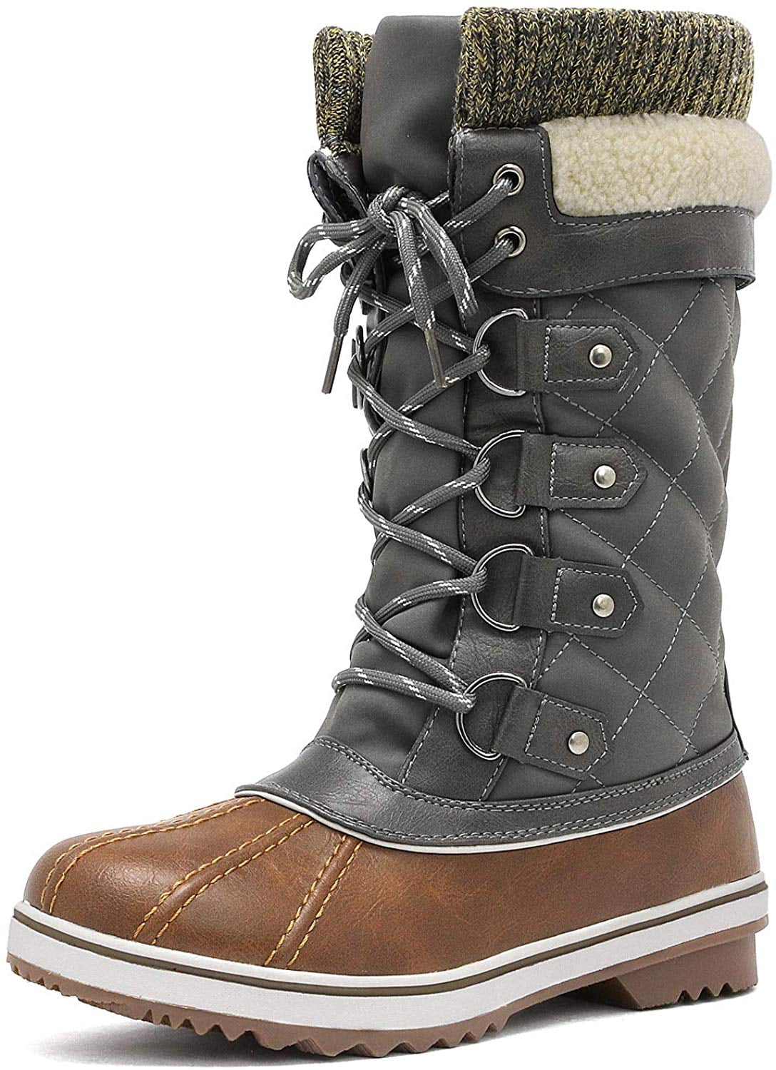 BURUDANI Women Waterproof Snow Boots Winter Warm Snow Faux Fur Lined ...