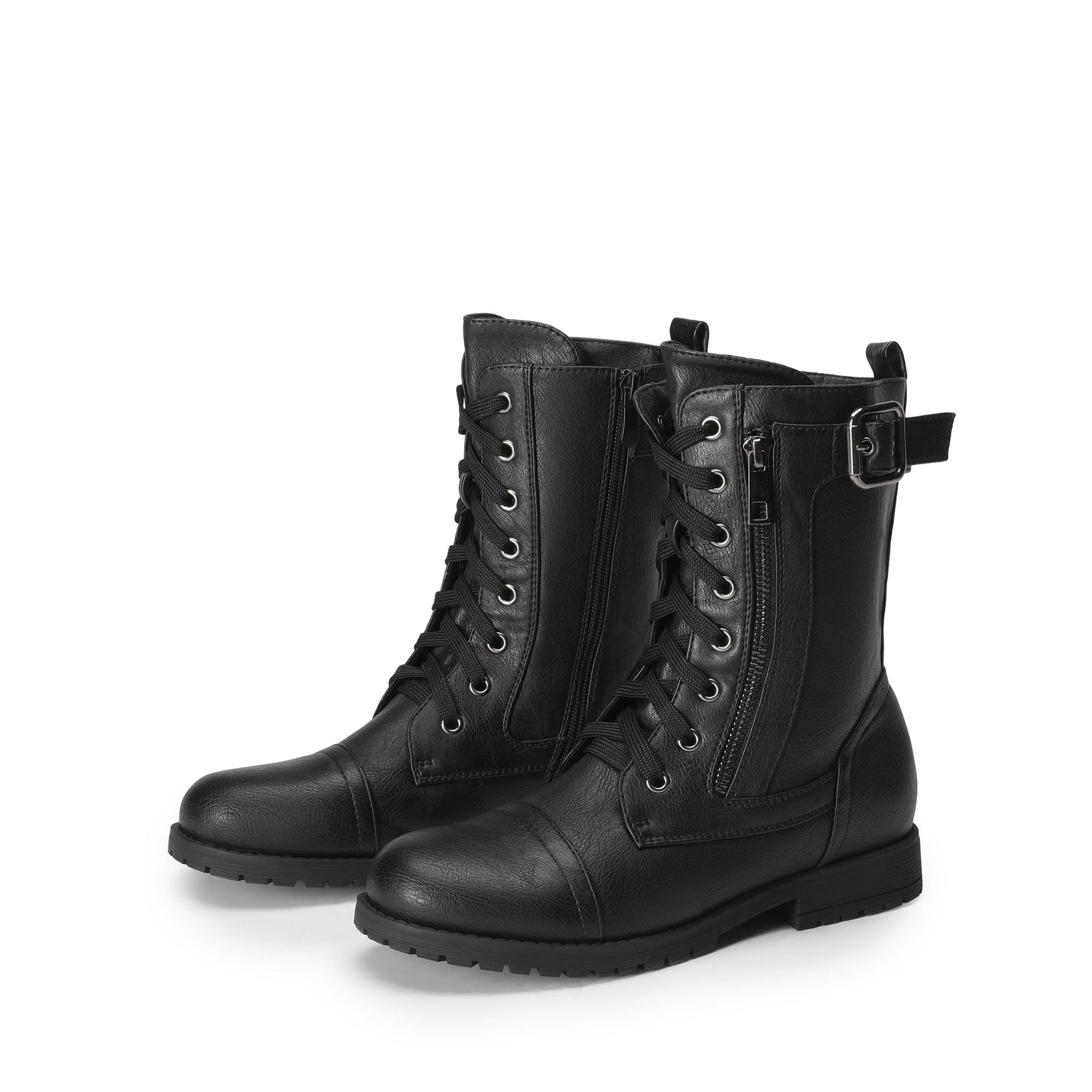 DREAM PAIRS Women's Ankle Boots Winter Lace up Mid Calf Military Combat Bootie - Walmart.com