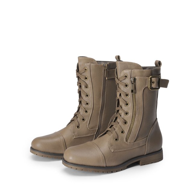 DREAM PAIRS Women's Ankle Boots Winter Lace up Mid Calf Military Combat Bootie - Walmart.com