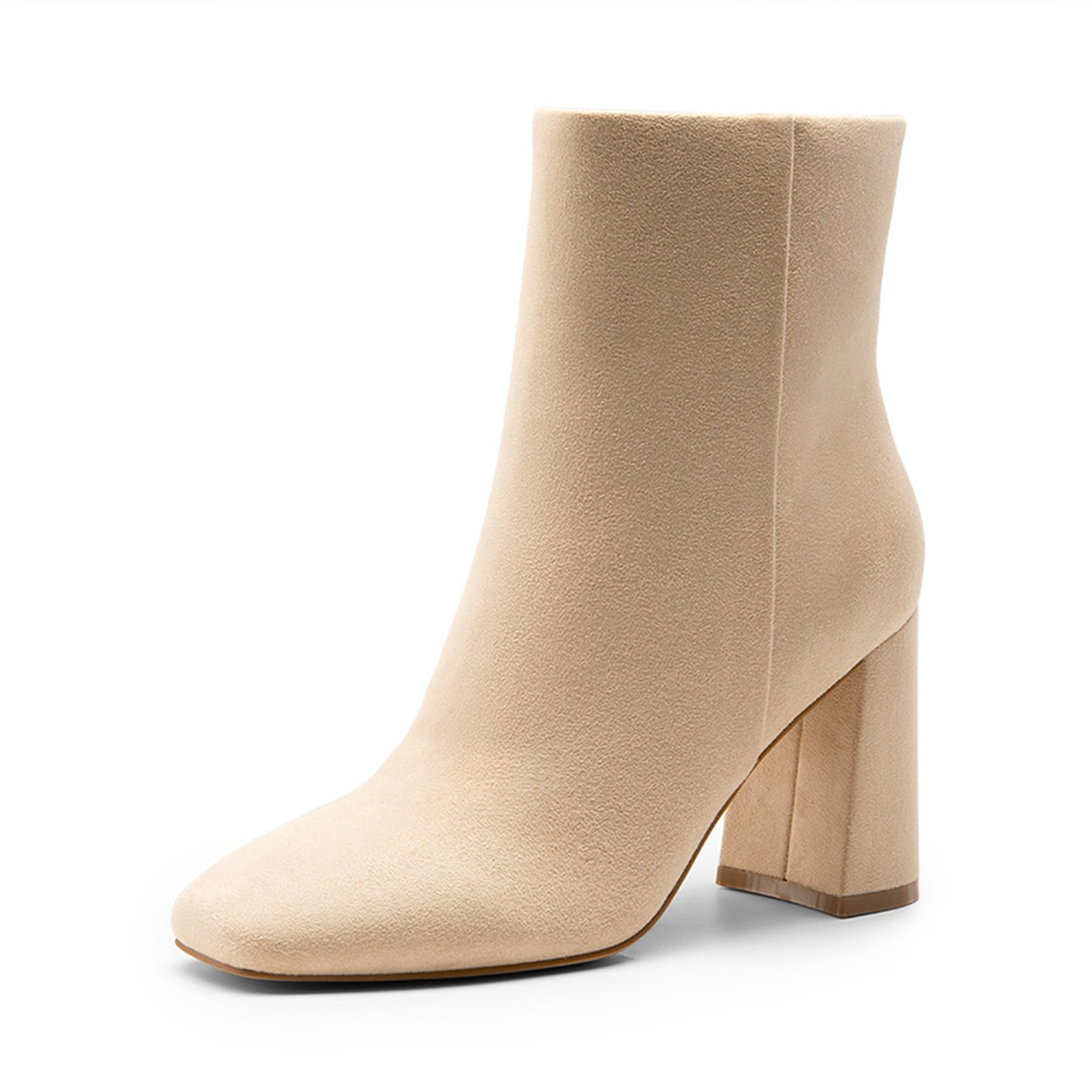 DREAM PAIRS Women's Ankle Boots with Side Zip, Block Heel, Classic Chic ...