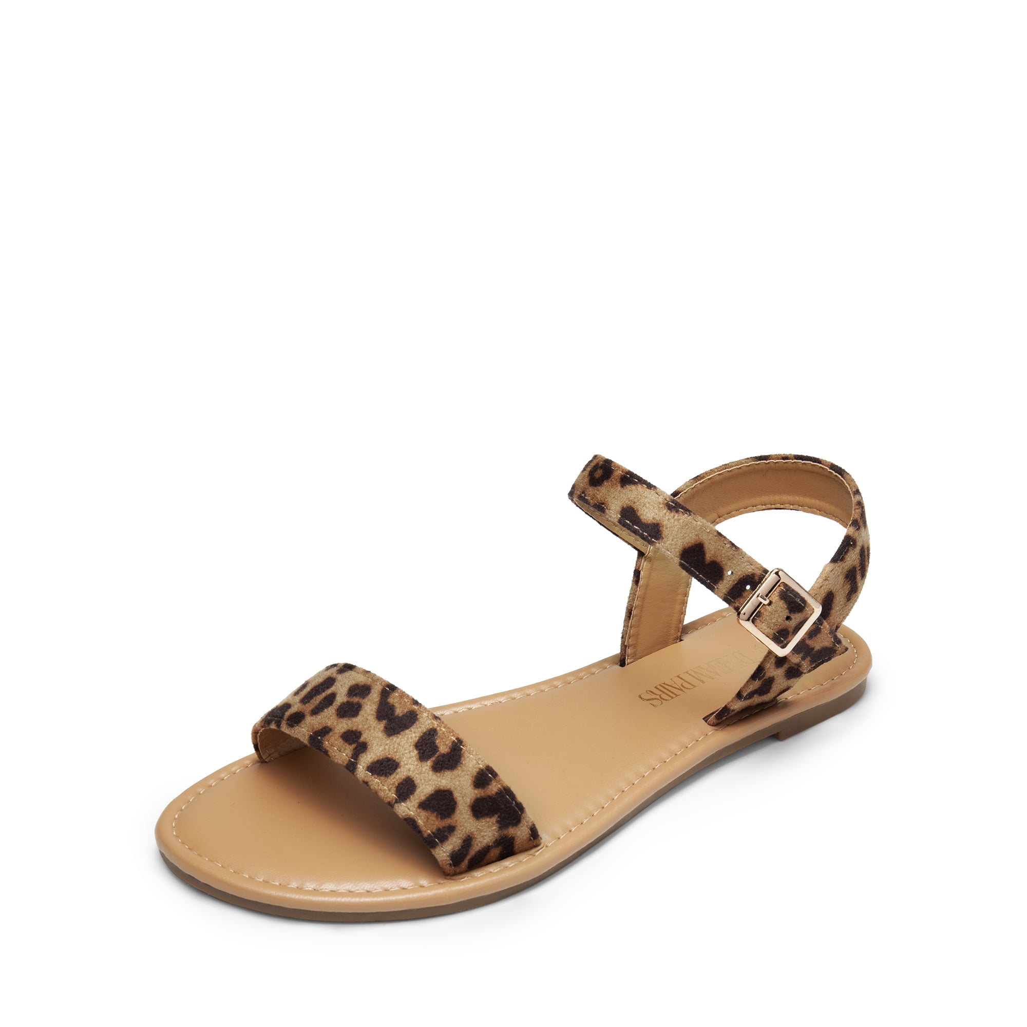 DREAM PAIRS Women's Ankle Strap Flat Sandals Open Toes One Band Buckle ...