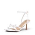 DREAM PAIRS Women's Bow Heels -Kitten Heels for Women, Square Toe ...