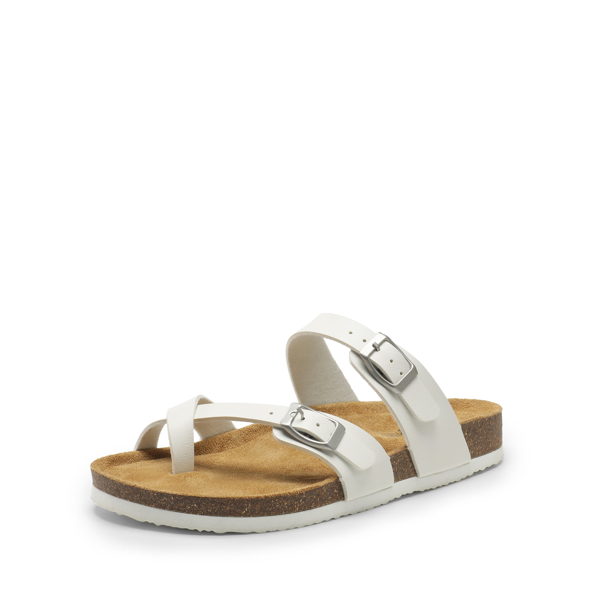 DREAM PAIRS Women's Casual Slide Sandals Cork Footbed with Adjustable ...