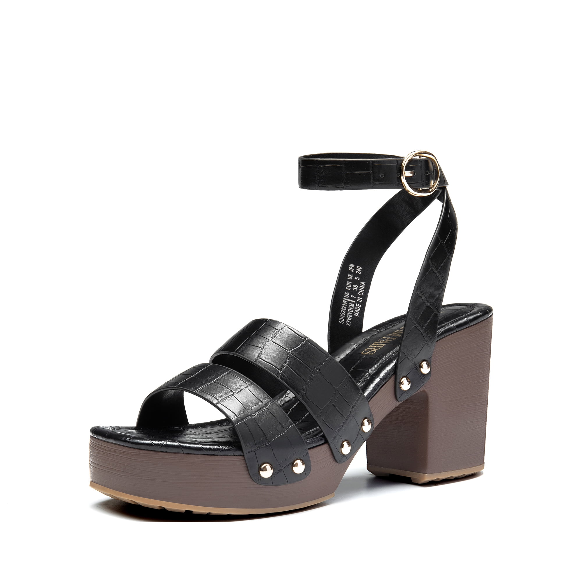 DREAM PAIRS Women's Chunky Platform Ankle Multi Strappy Heels Round ...