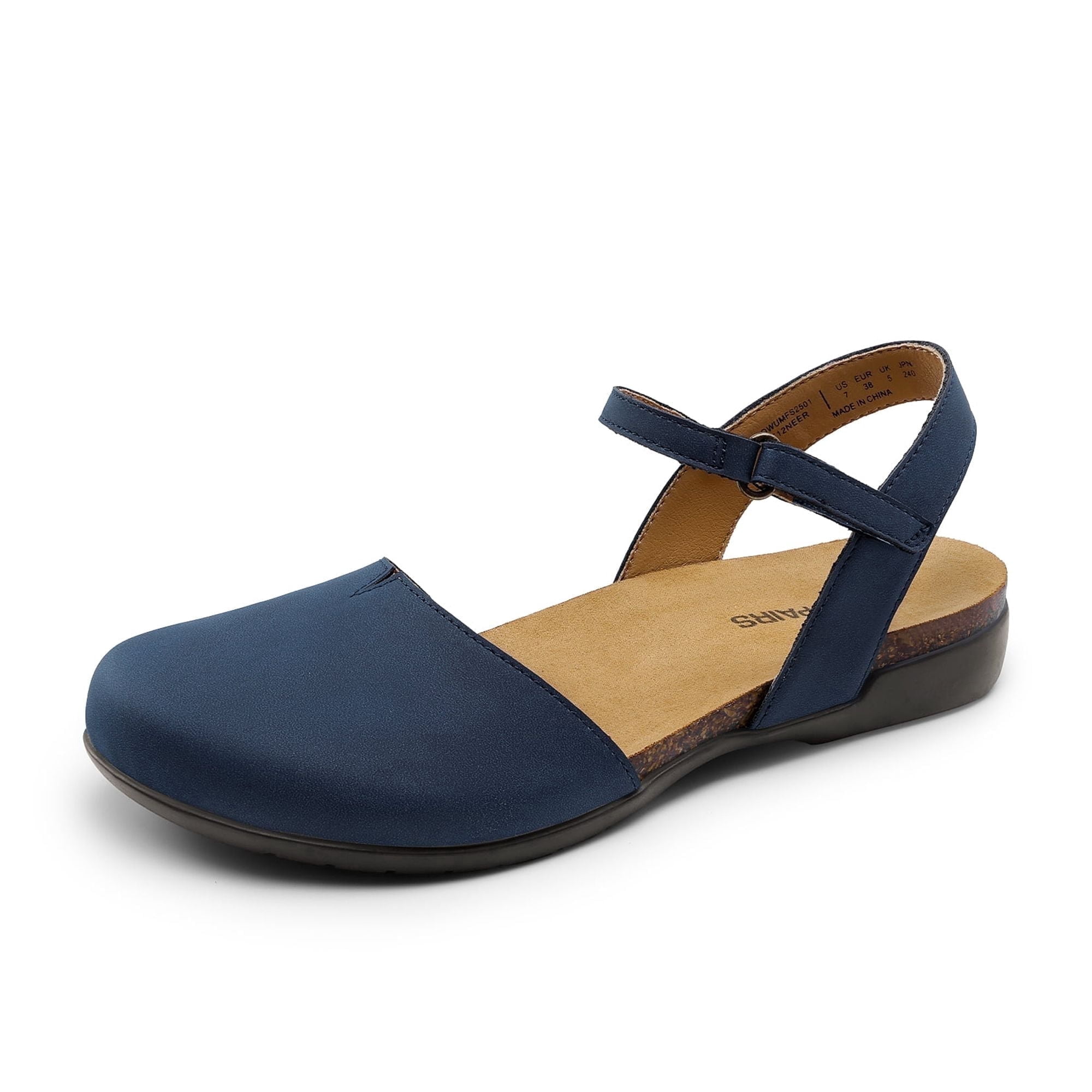 DREAM PAIRS Women's Closed Toe Sandals Arch Support Comfort Cork ...
