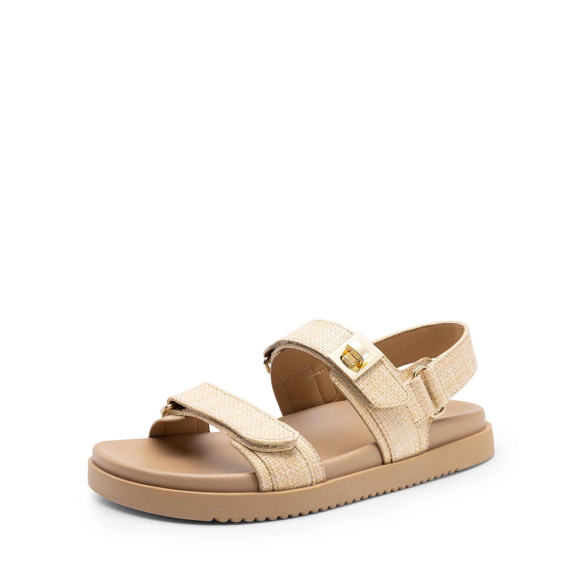 DREAM PAIRS Women's Comfortable Open Toe Flat Sandals Fashion One Band ...