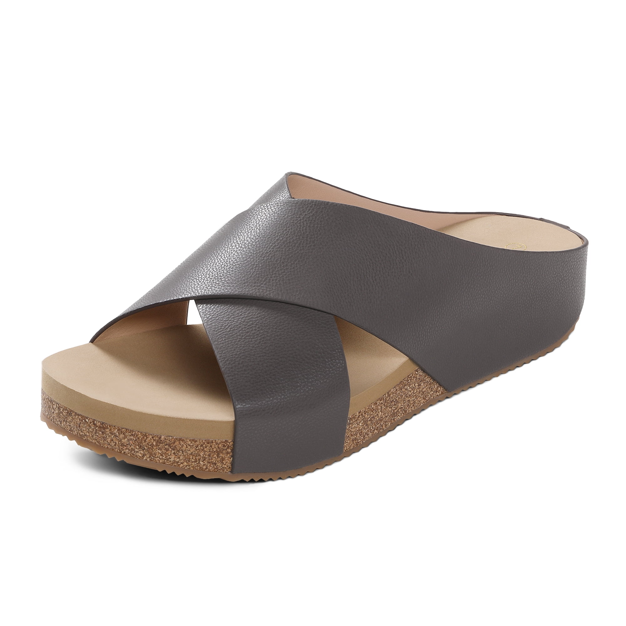 DREAM PAIRS Women's Cork Slide Sandals Slip on Open Toe Cute Platform ...
