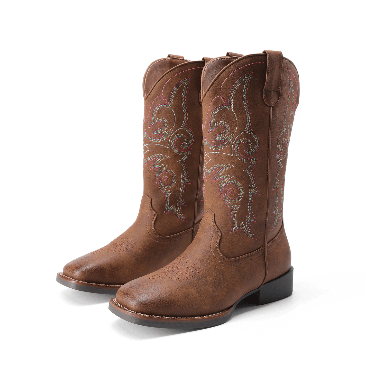DREAM PAIRS Women's Cowboy Boots Mid Calf Cowgirl Boots Square Toe ...