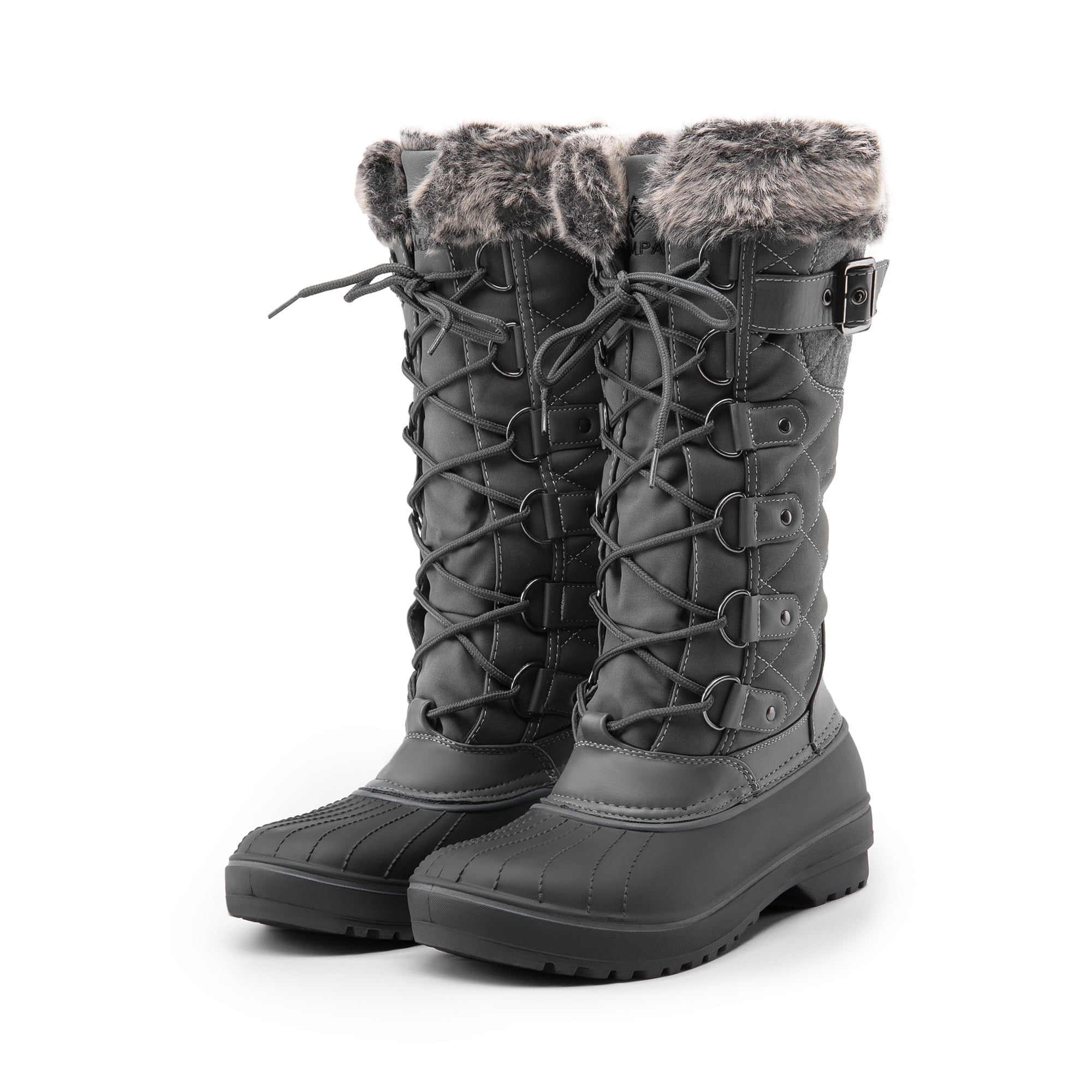 DREAM PAIRS Women's Cozy Furry DP Warm Faux Fur Lined Mid Calf Winter ...