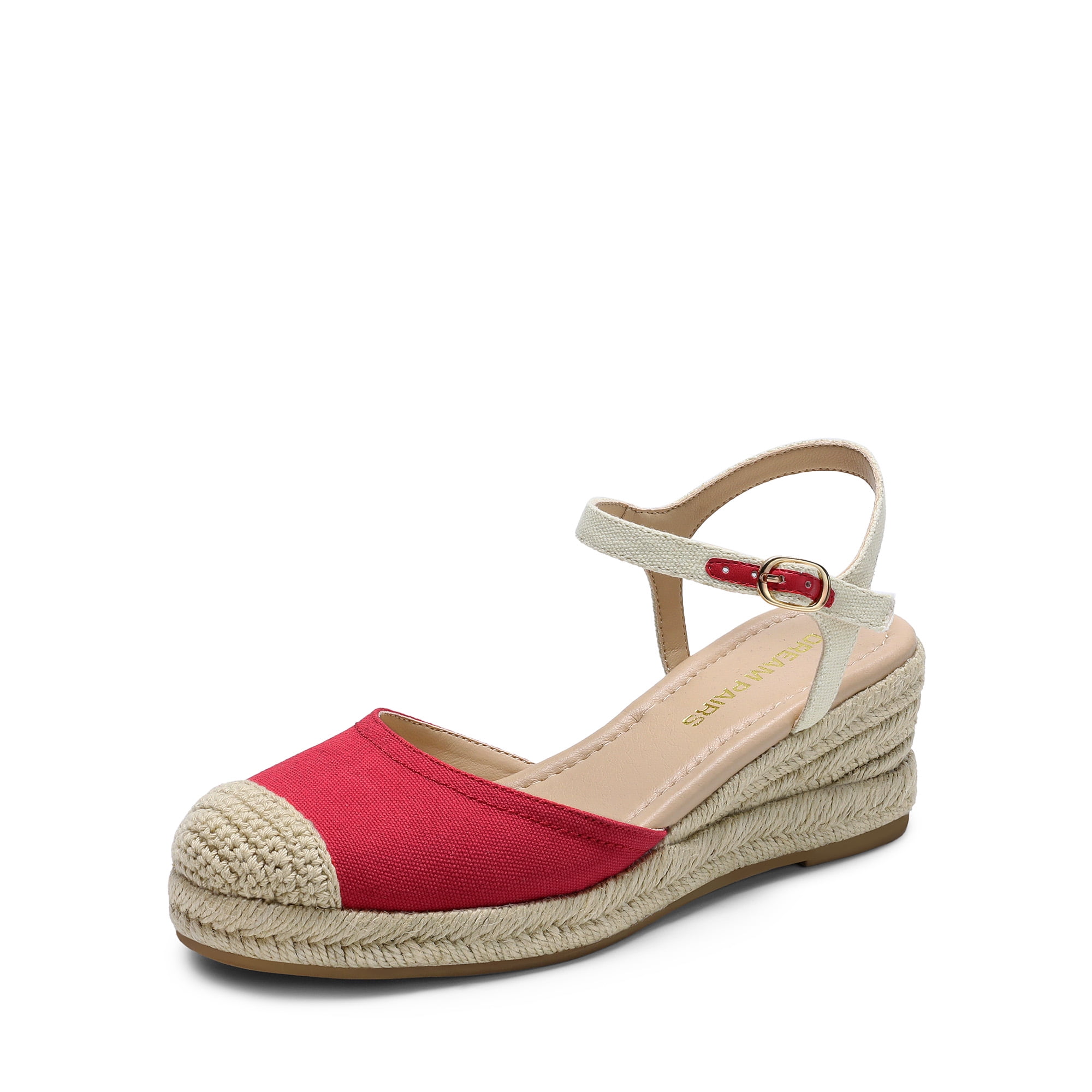DREAM PAIRS Women's Espadrilles Closed Toe Ankle Strap Wedge Sandals ...