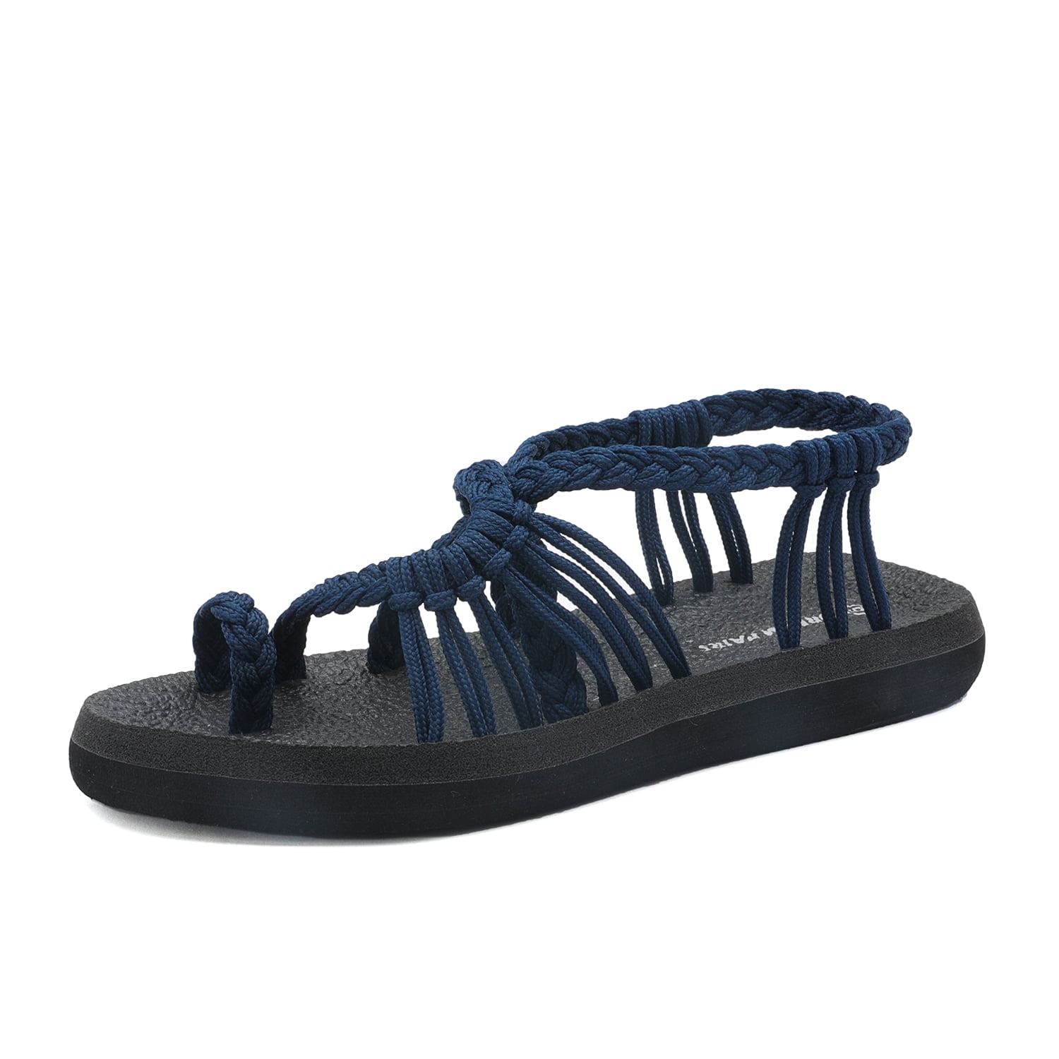 DREAM PAIRS Women's Flat Sandals, Adjustable Braided Straps, Yoga ...