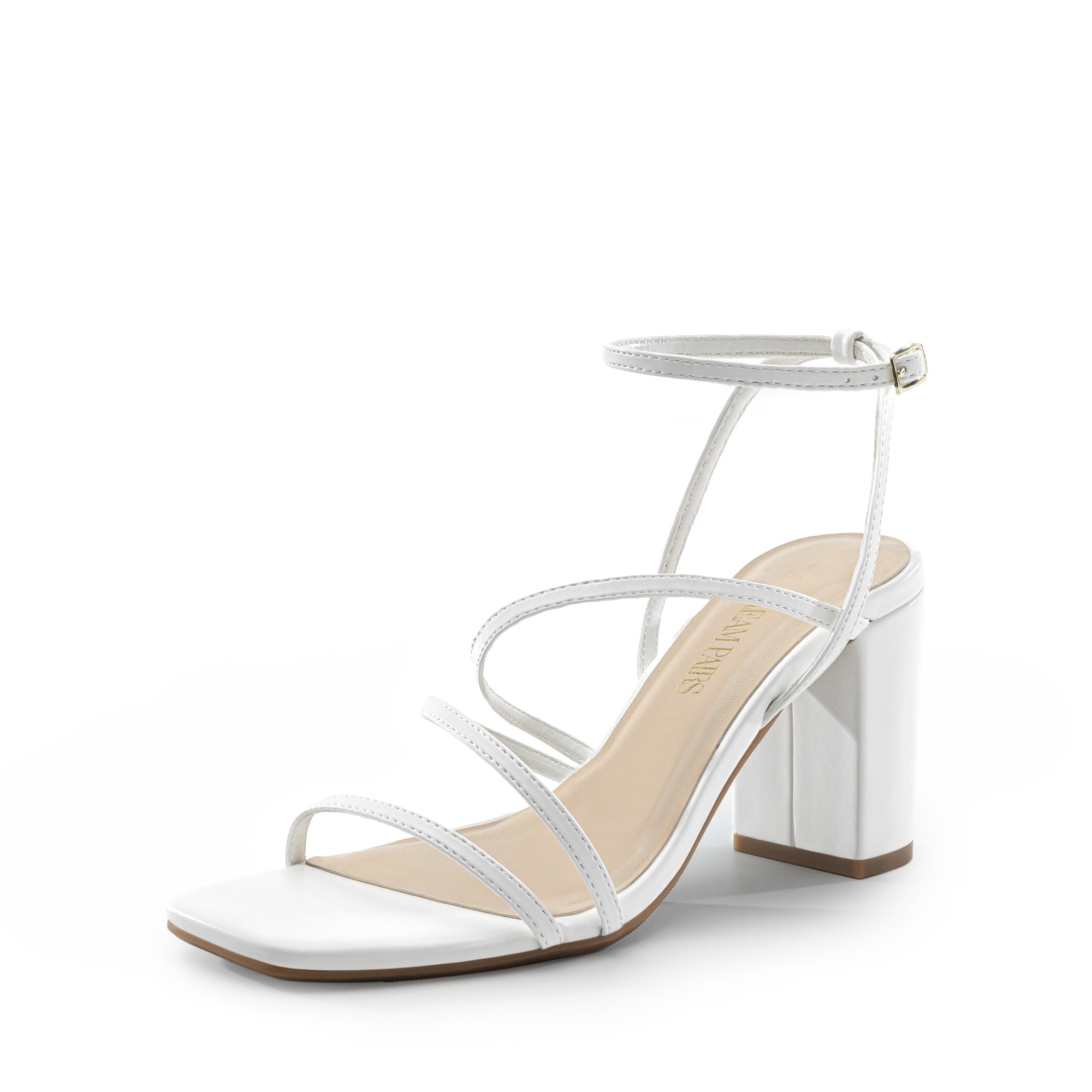 DREAM PAIRS Women's Heels Chunky Block Strappy Square Open Toe Ankle ...