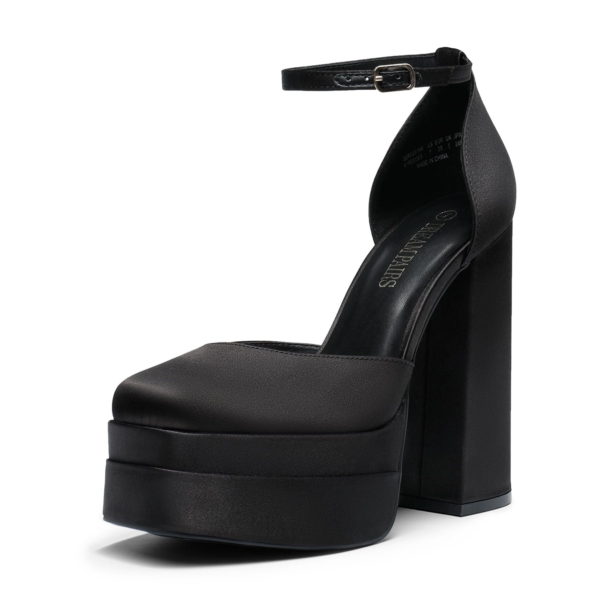 BURUDANI Women's High Chunky Platform Closed Toe Block Heels Square Toe ...
