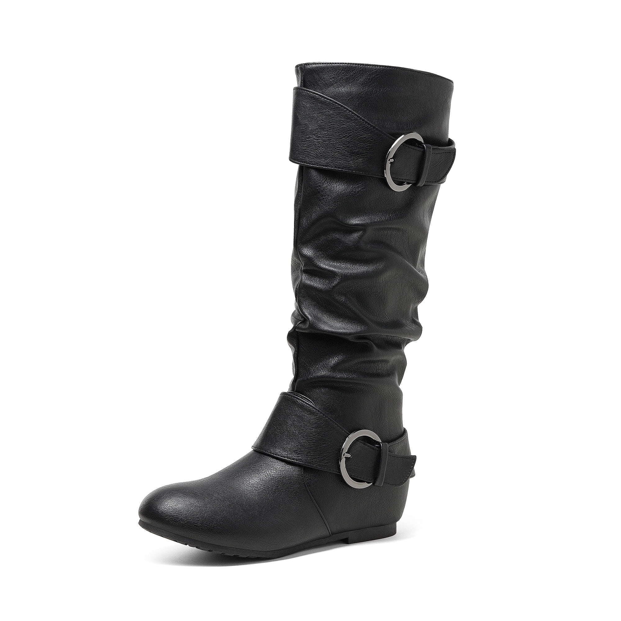 DREAM PAIRS Women's Knee High Low Hidden Wedge Boots - Walmart Business ...