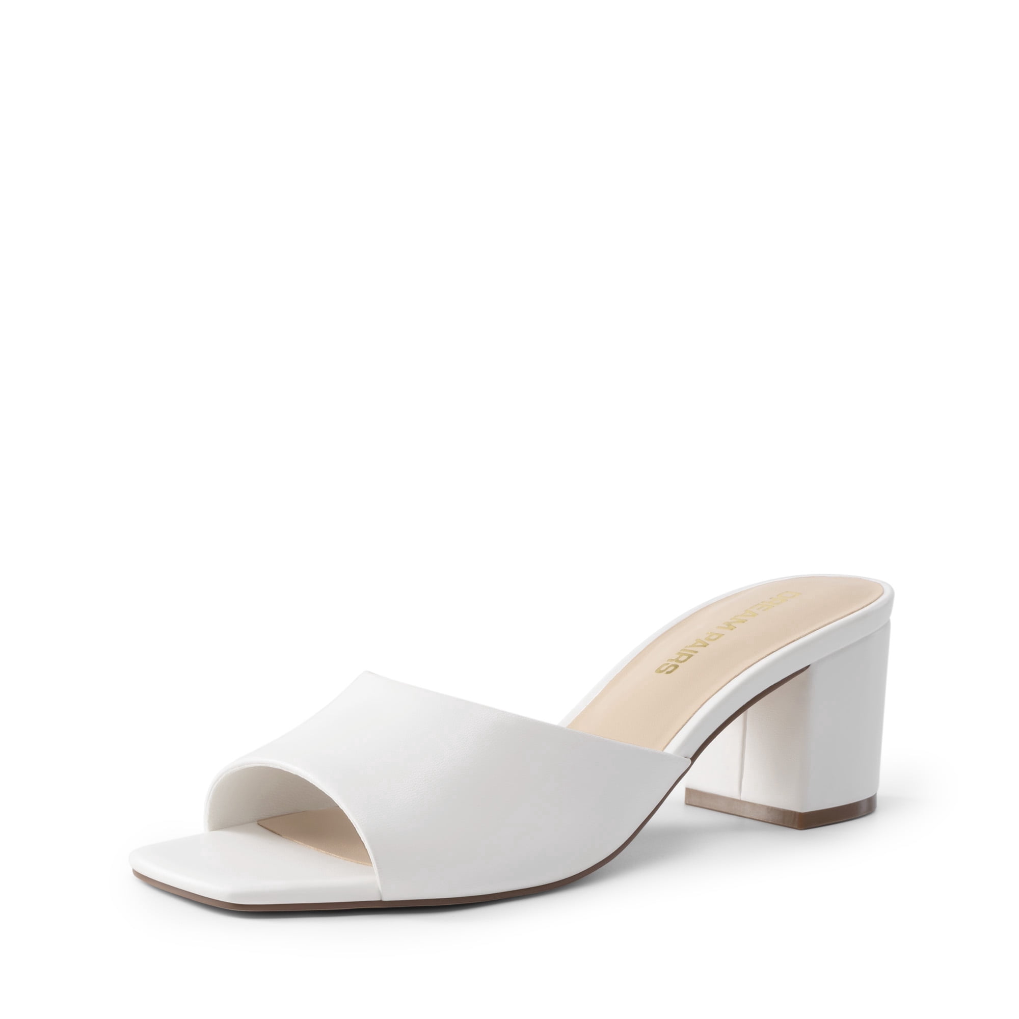 DREAM PAIRS Women's Low Heels Sandals Mule Heels Block Chunky Heeled ...