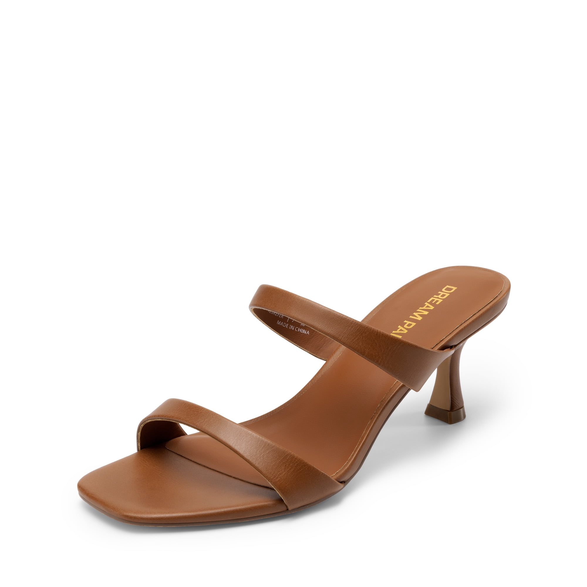 DREAM PAIRS Women's Low Kitten Heels Square Toe Two Strap Heeled ...