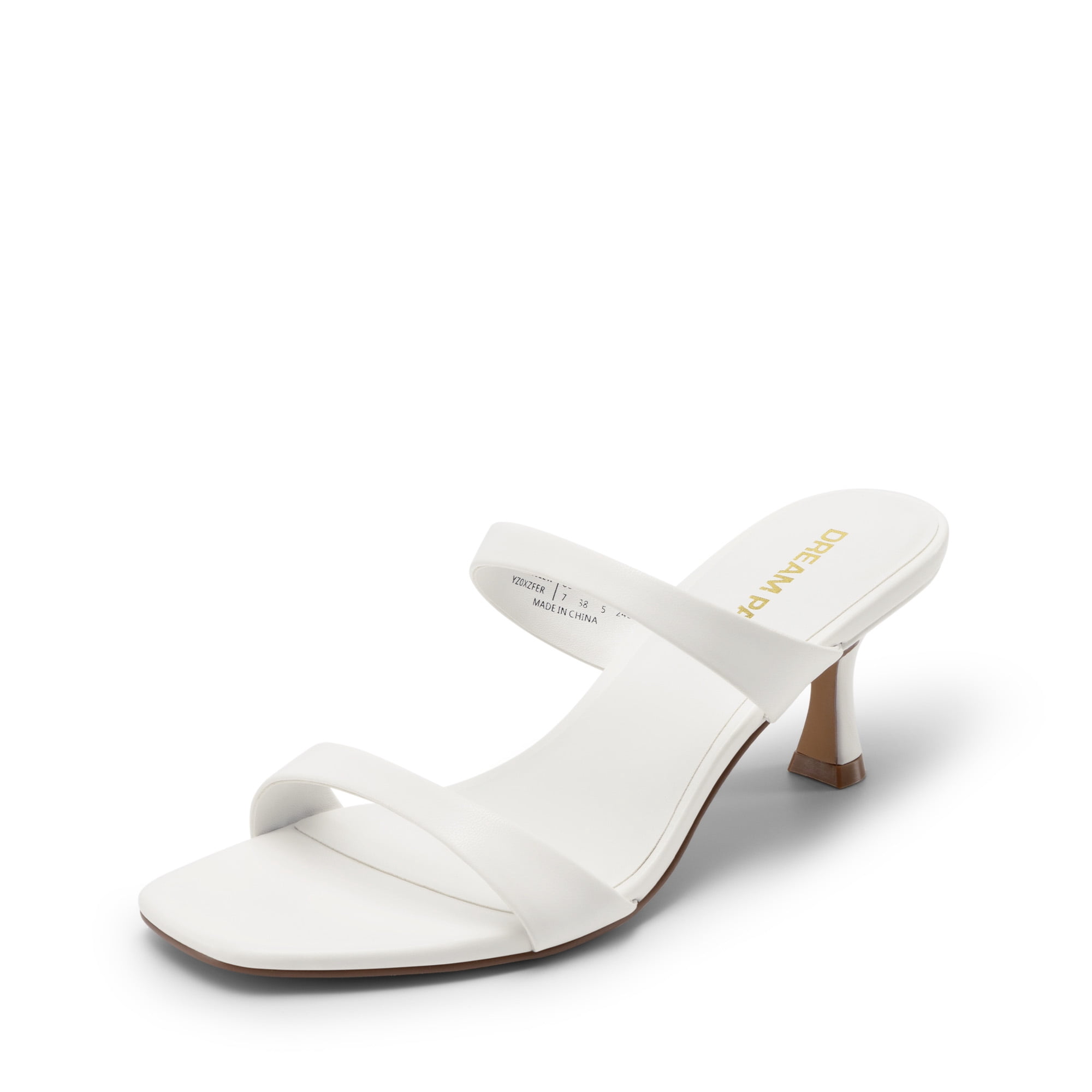 DREAM PAIRS Women's Low Kitten Heels Square Toe Two Strap Heeled ...