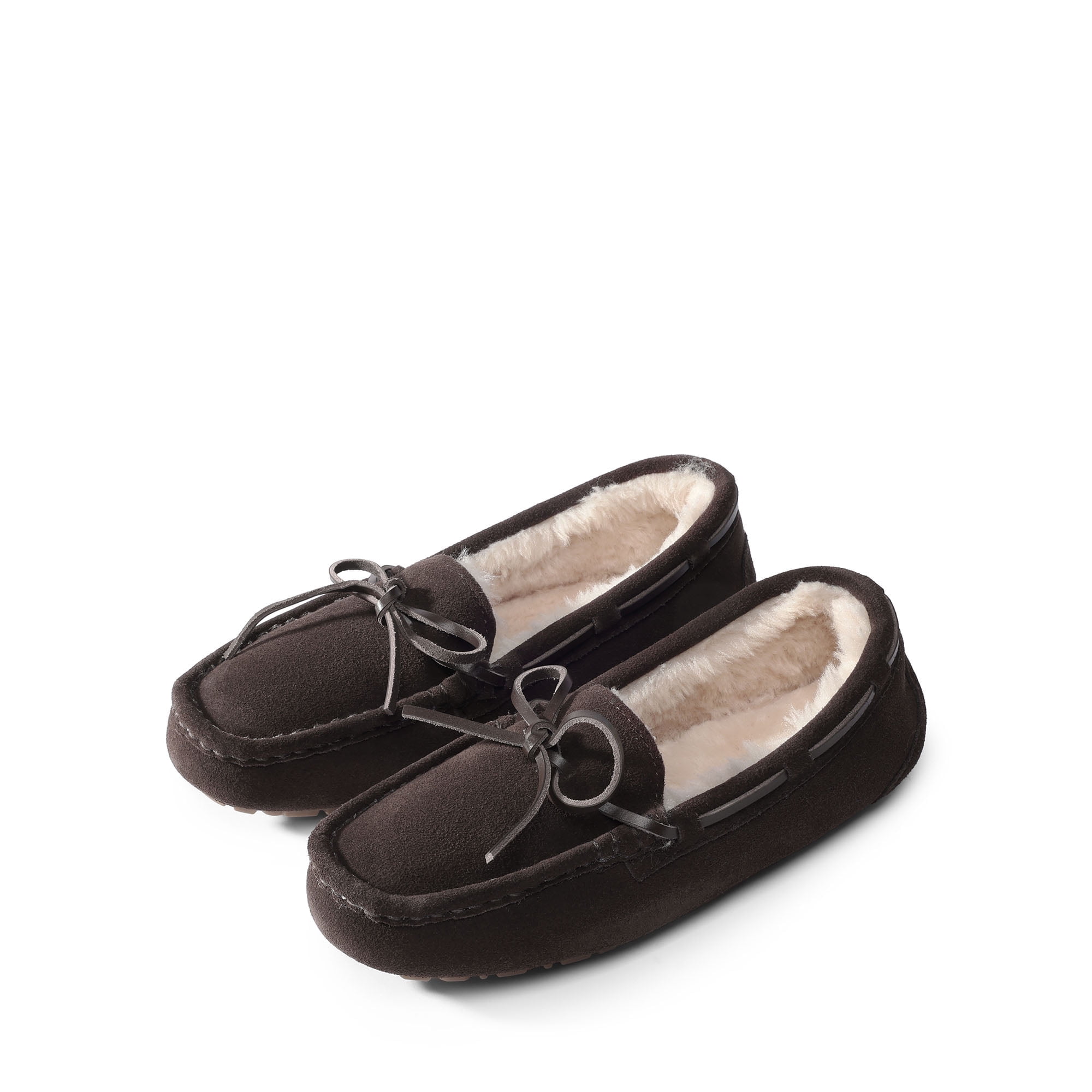 AUZY-02 Women's Moccasin Slippers, Size 10, Faux Fur Suede, Comfortable ...