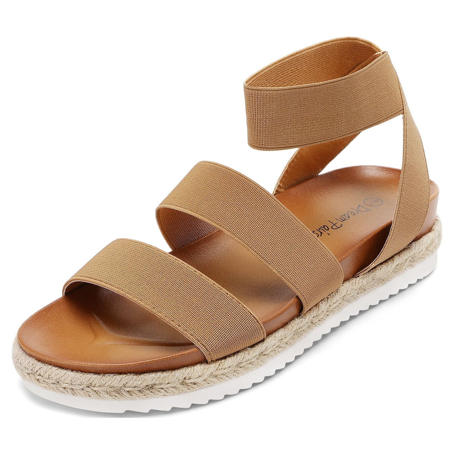 DREAM PAIRS Women’s Open Toe Ankle Strap Espadrille Flatform Platform ...