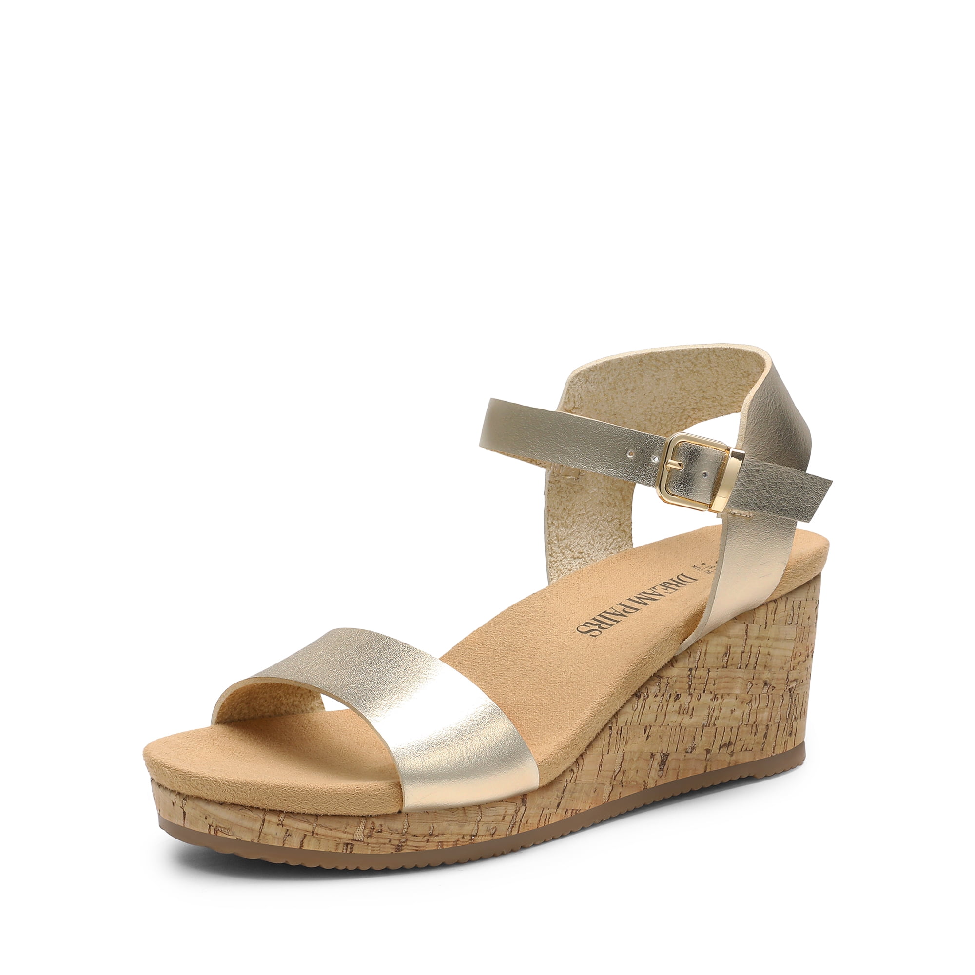 DREAM PAIRS Women's Open Toe Buckle Ankle Strap Platform Wedge Sandals ...