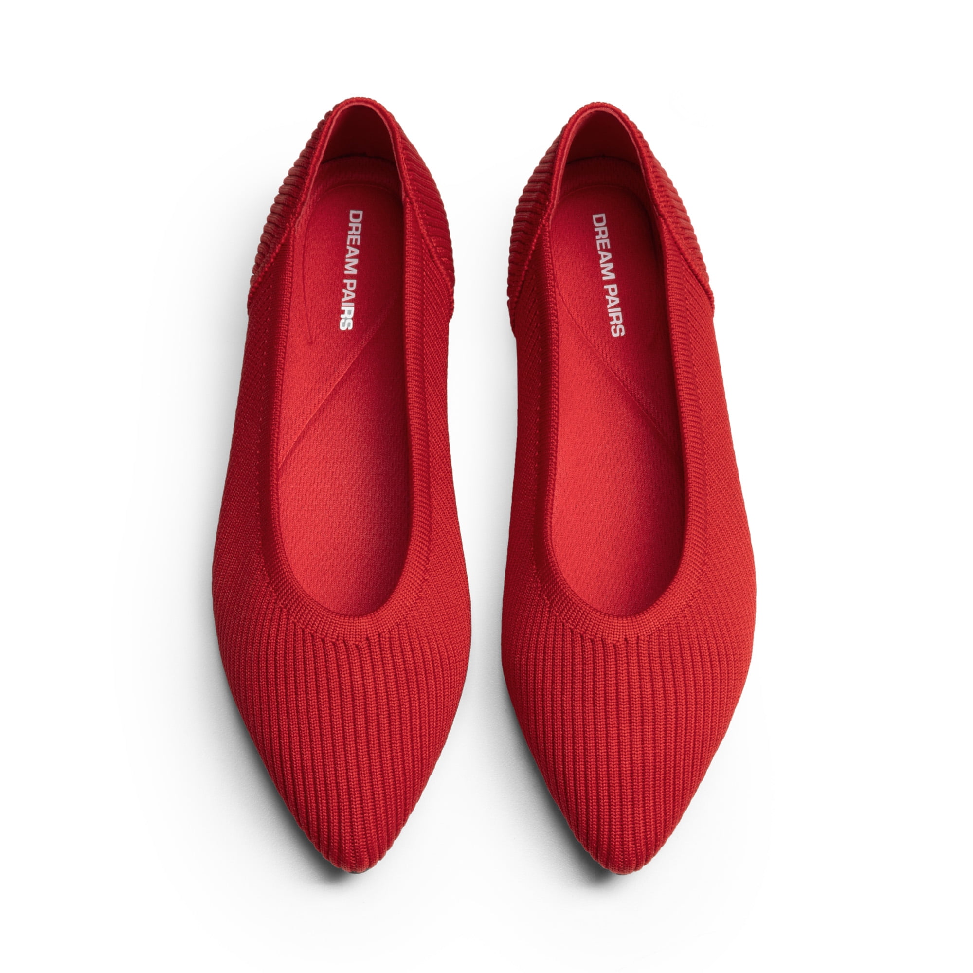 DREAM PAIRS Women's Pointed Toe Knit Ballet Flats Comfortable Foldable ...