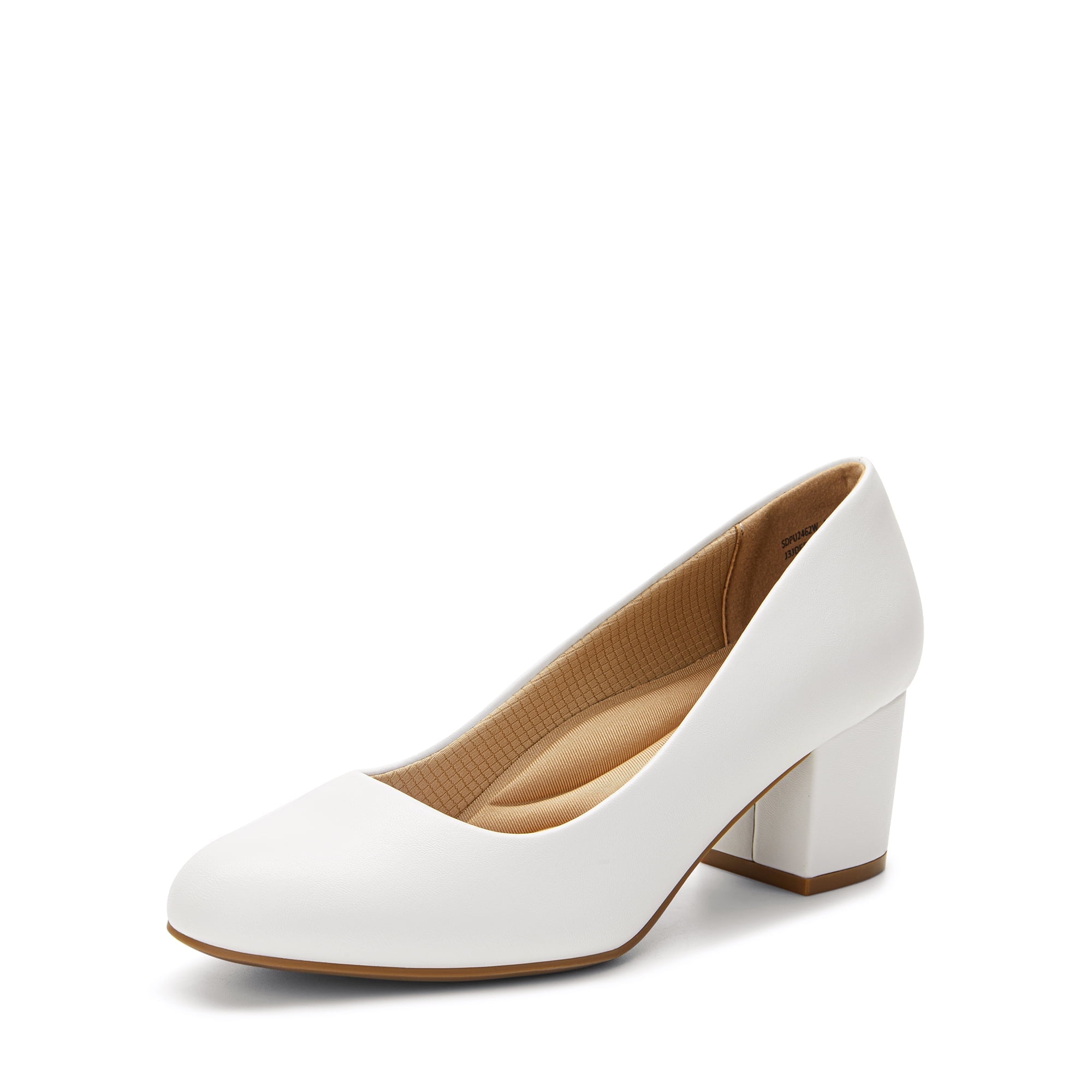 BURUDANI Women's Pumps Low Chunky Block Heel Dress Shoes Closed Toe ...