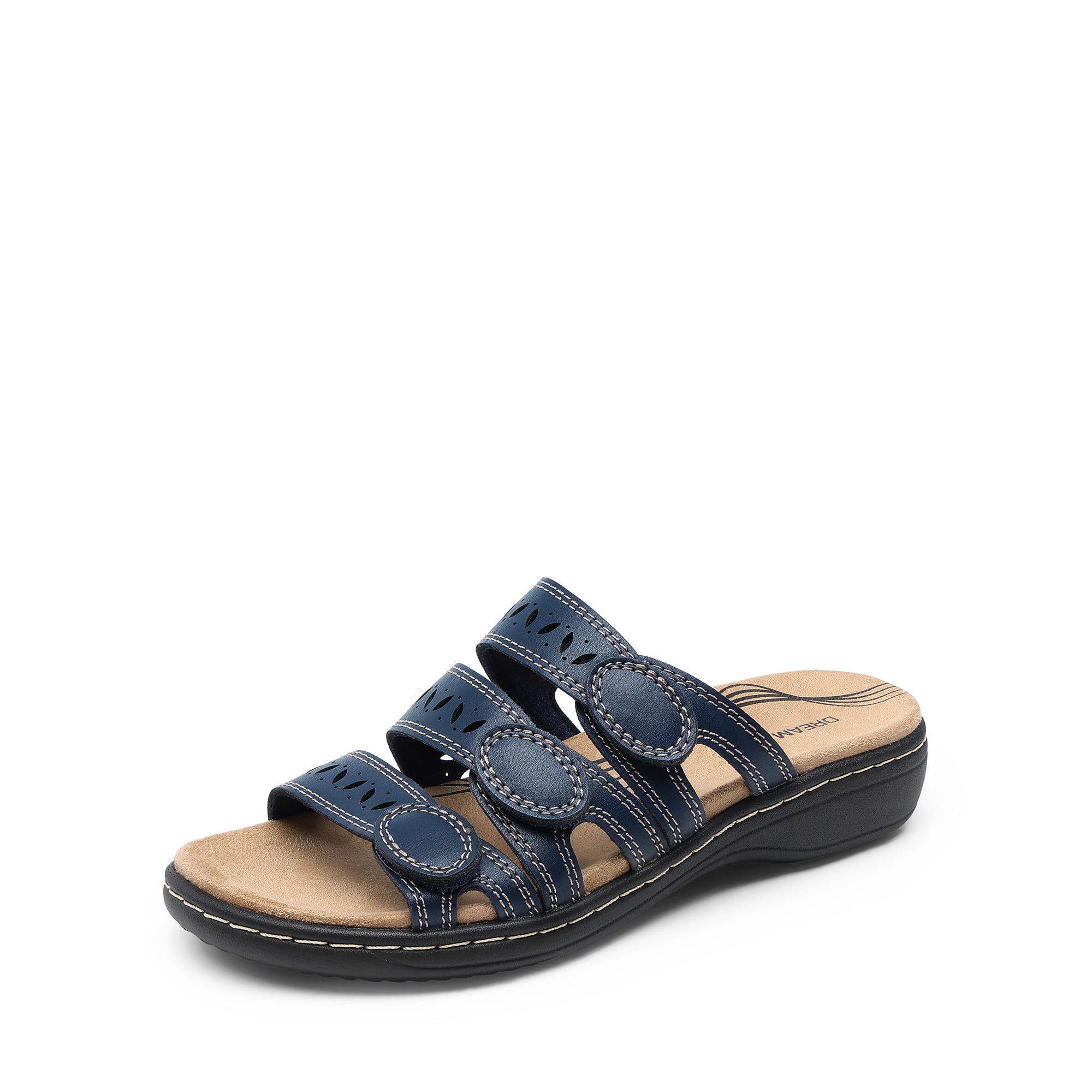 DREAM PAIRS Women's Slide Sandals Comfortable Arch Support Flat Sandals ...