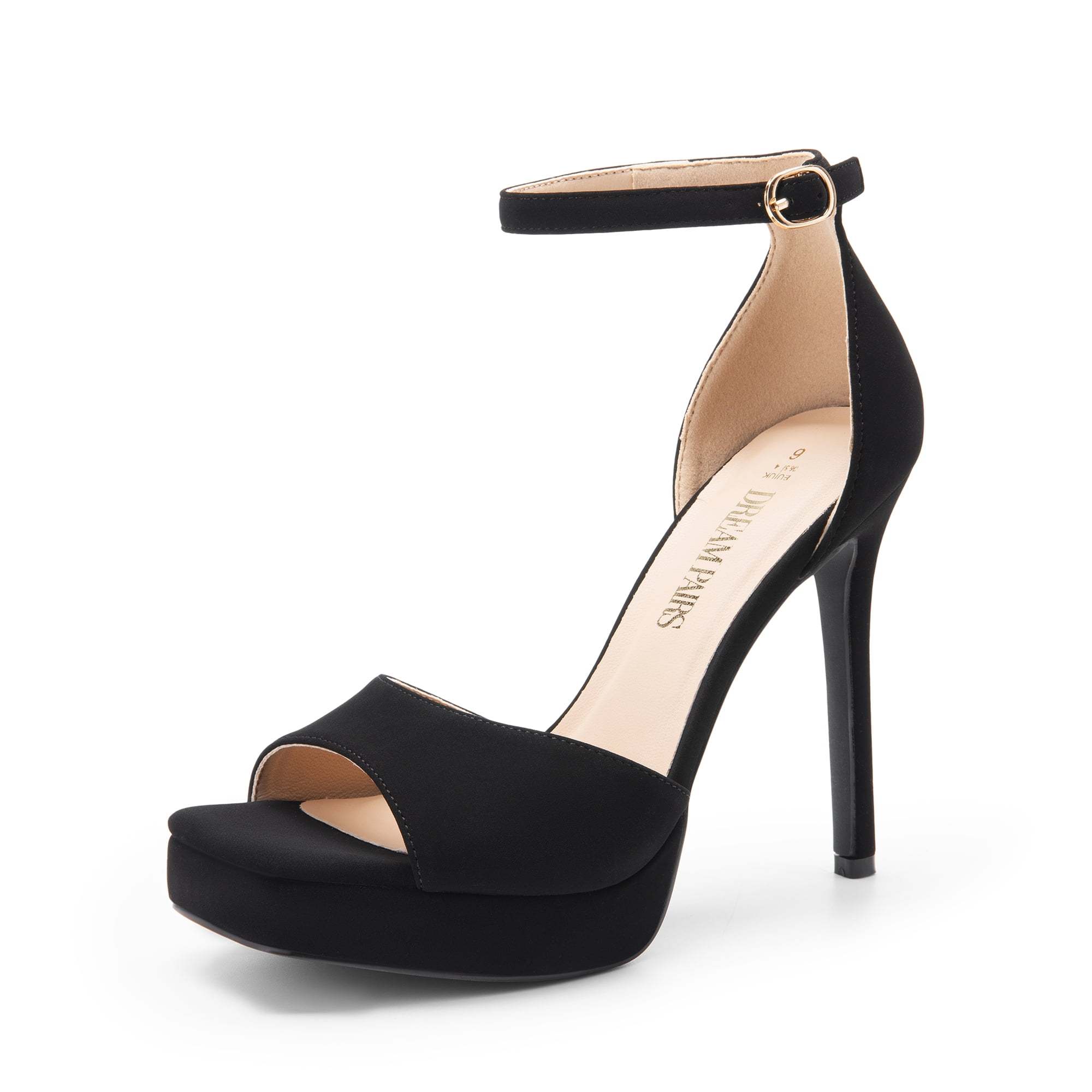 DREAM PAIRS Women's Stiletto High Heels Platform Ankle Strap Square ...