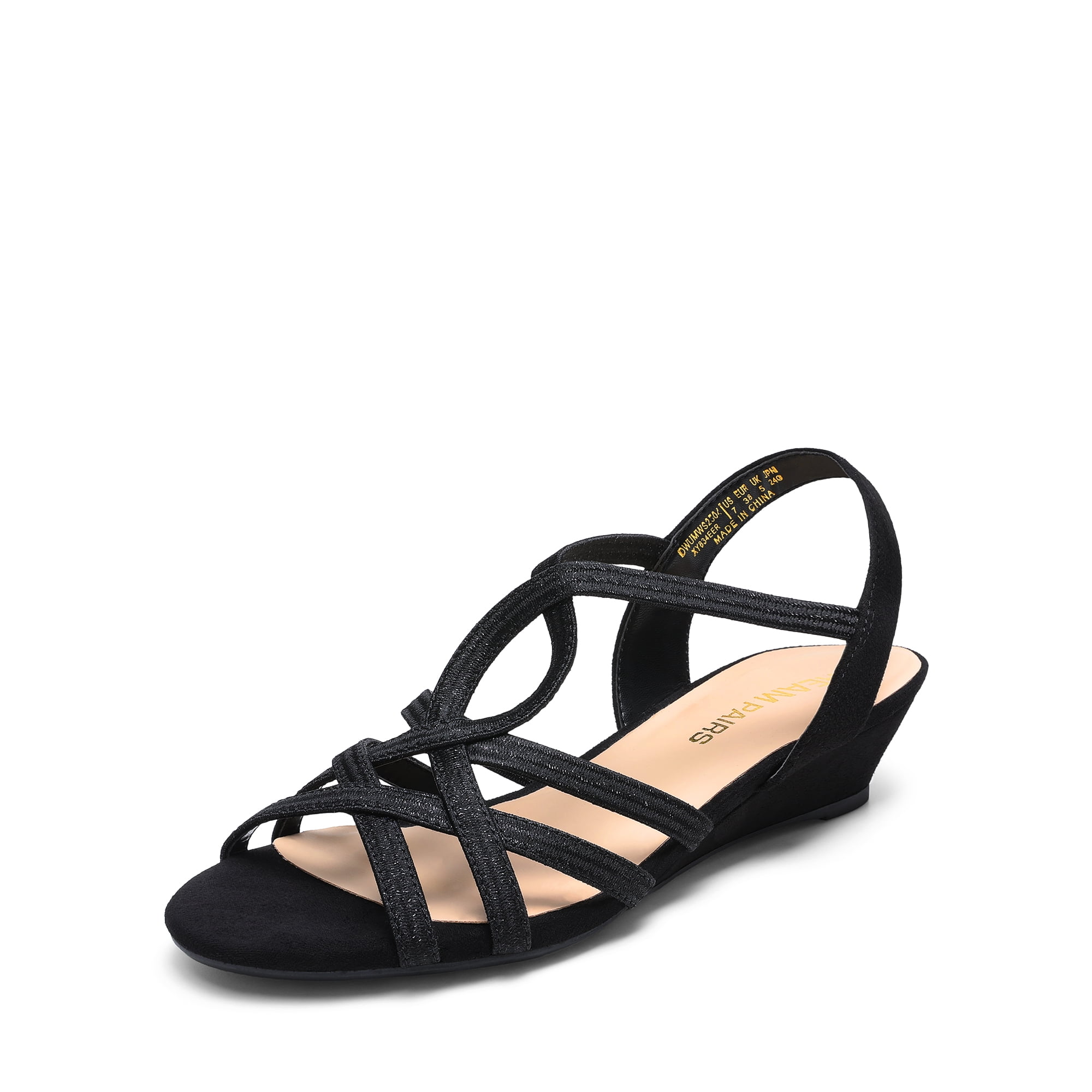 DREAM PAIRS Women's Strappy Wrapped Slip On Dressy Wedge Sandals ...