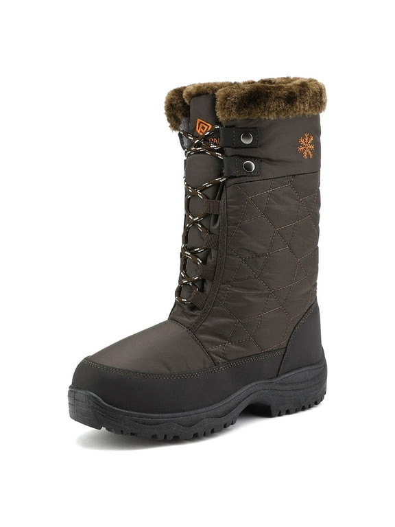 DREAM PAIRS Women's Winter Waterproof Warm Faux Fur Mid Calf Snow Boots Outdoor Hiking Boots ...