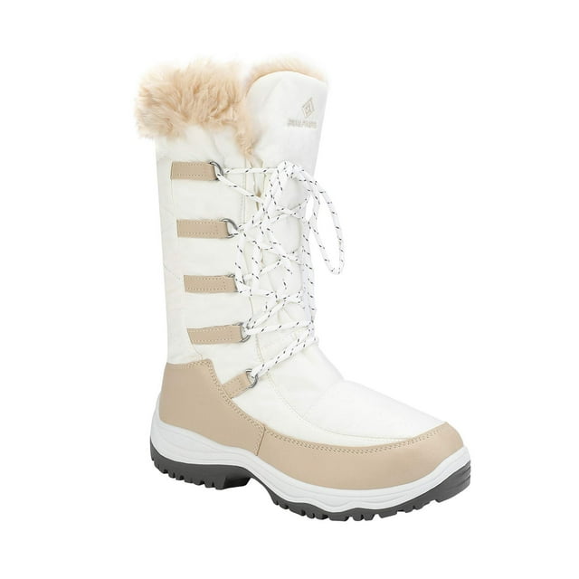 DREAM PAIRS Women's Winter Waterproof Warm Faux Mid Calf Snow Boots Outdoor Hiking Boots ...