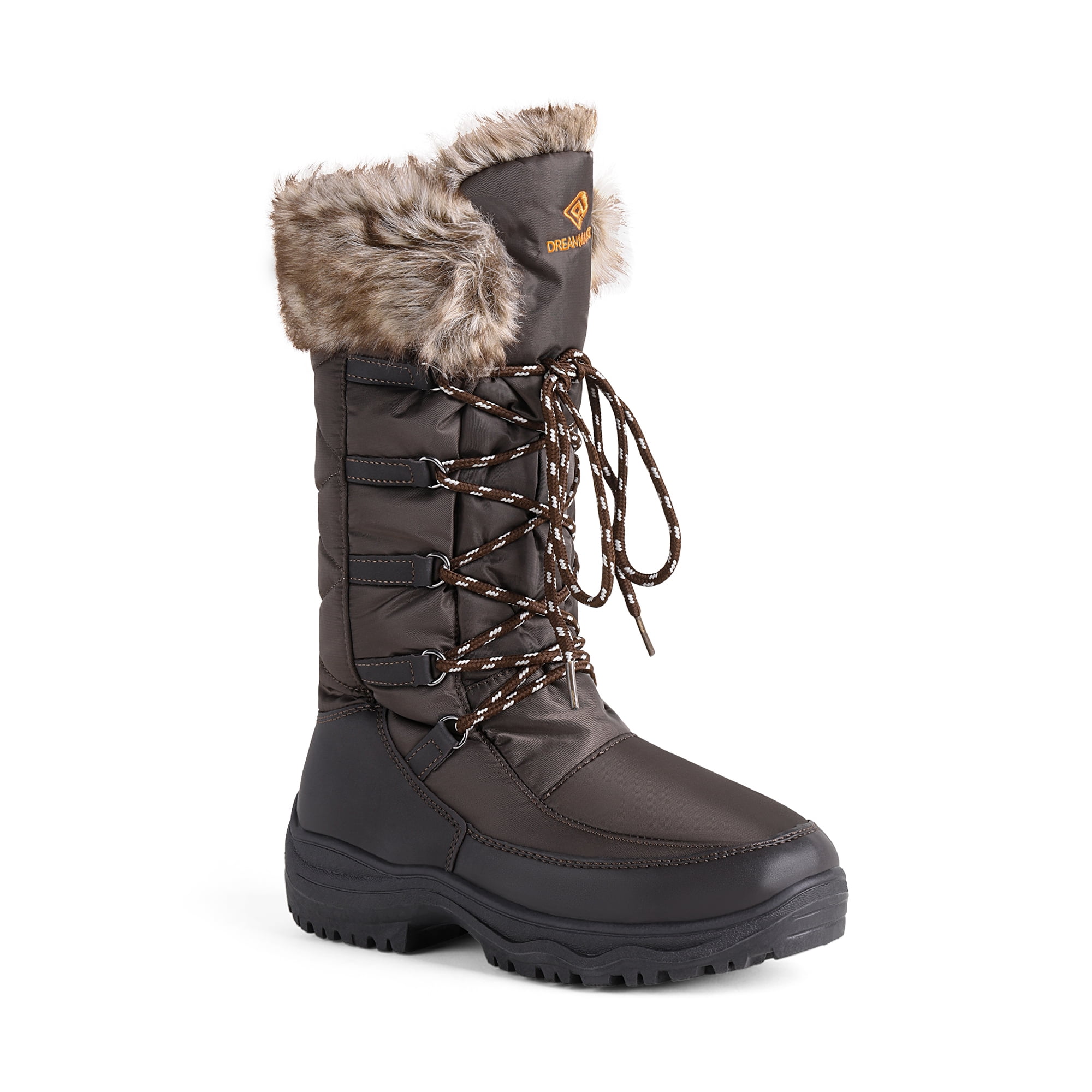 DREAM PAIRS Women's Winter Waterproof Warm Faux Mid Calf Snow Boots Outdoor Hiking Boots ...