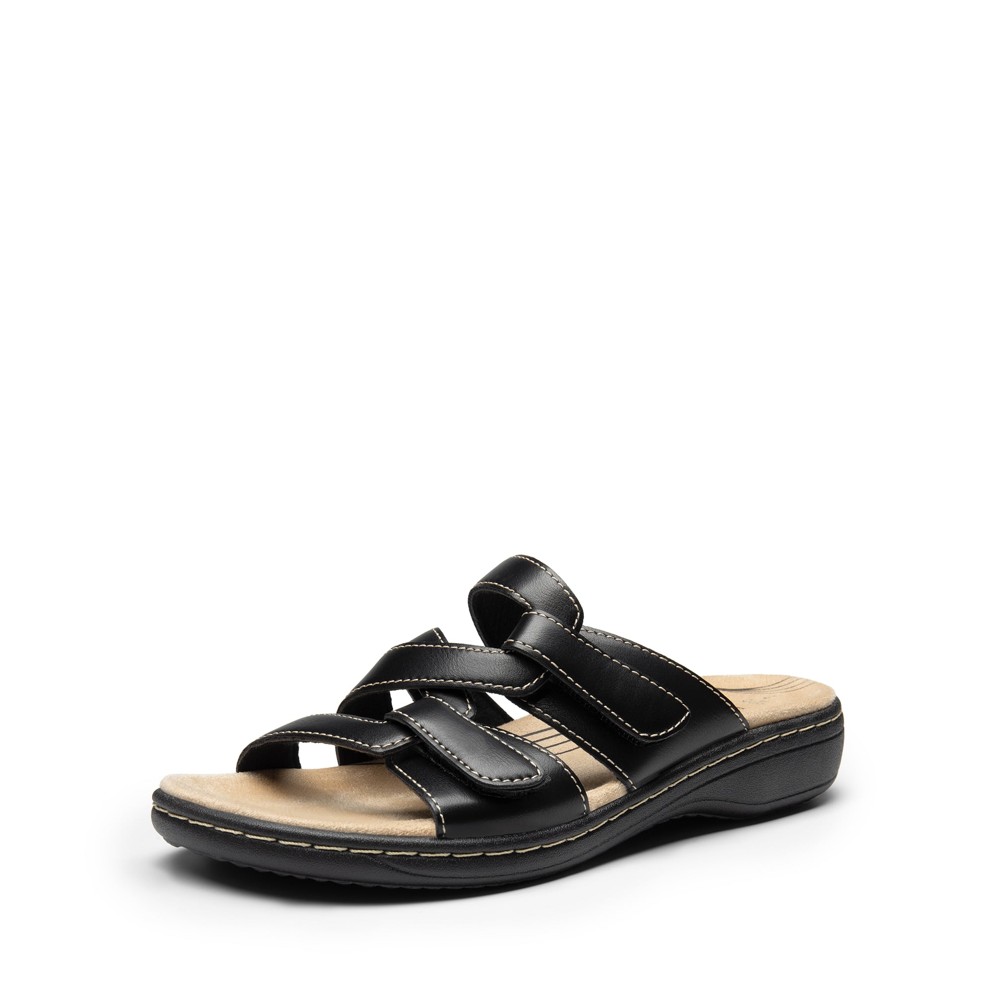 DREAM PAIRS Womens Casual Arch Support Slide Sandals Slip on Flat ...