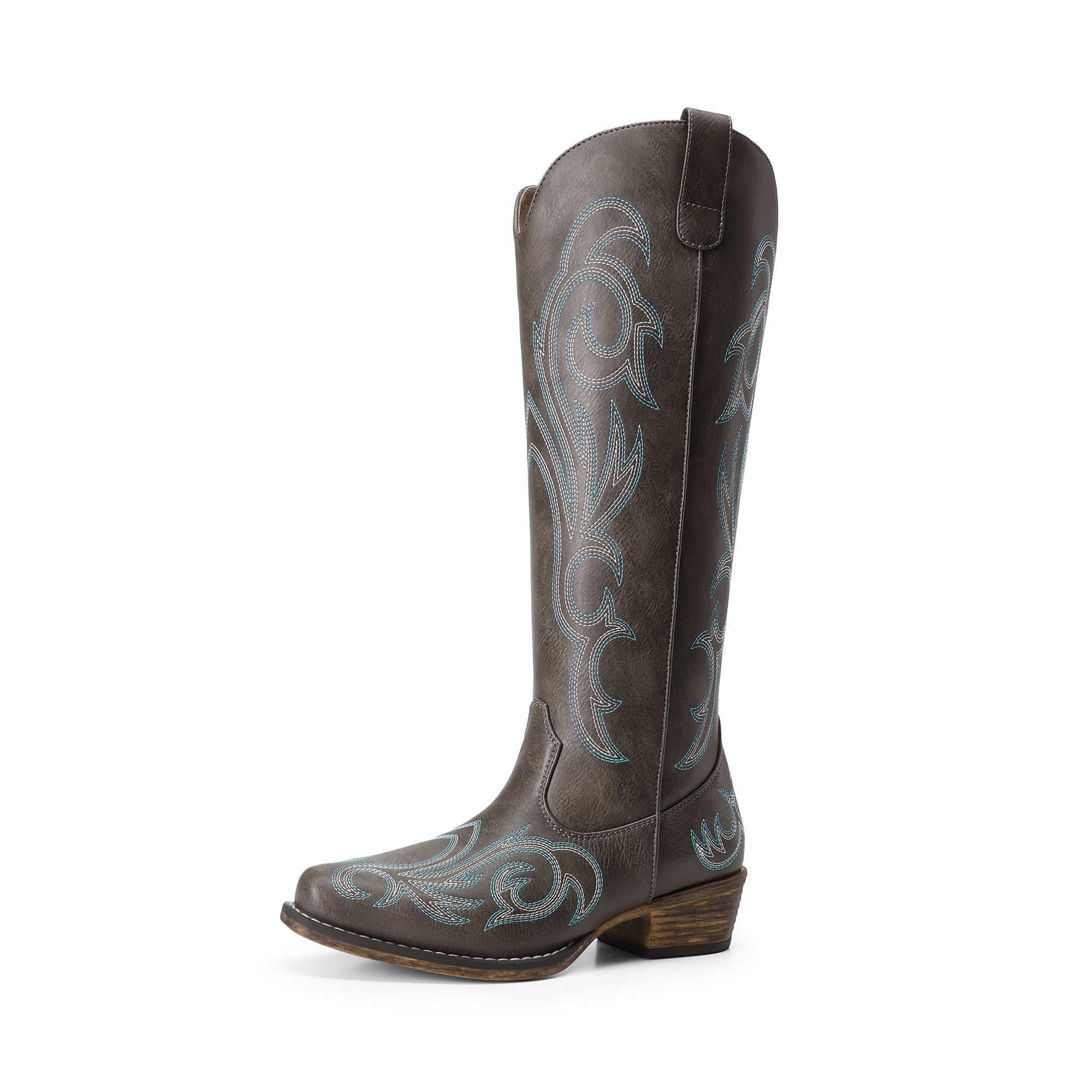 DREAM PAIRS Womens Cowboy Boots Cowgirl Knee High Boots Comfortable ...
