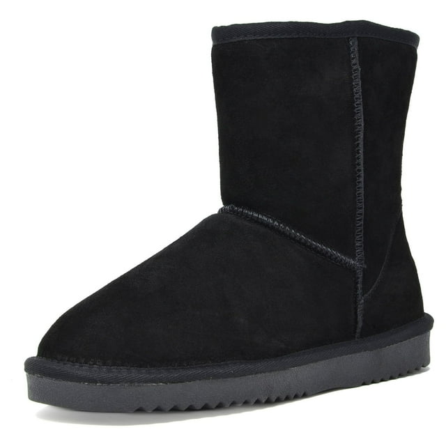 Dream Pairs Womens Faux Fur Mid Calf Sheepskin Insole Winter Ankle Snow
