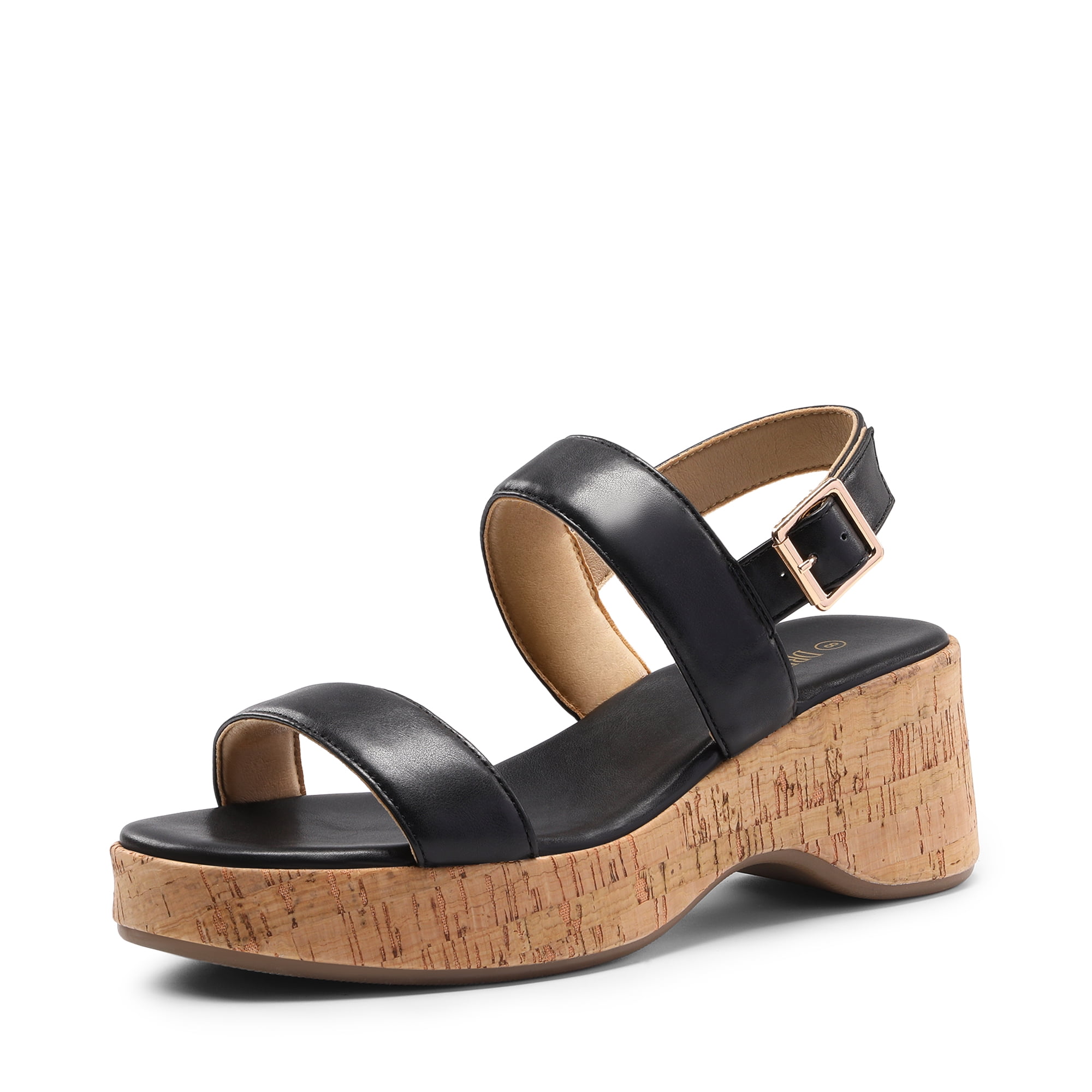 DREAM PAIRS Womens Open Toe Wedges Sandals Dressy Buckle Ankle Strap ...