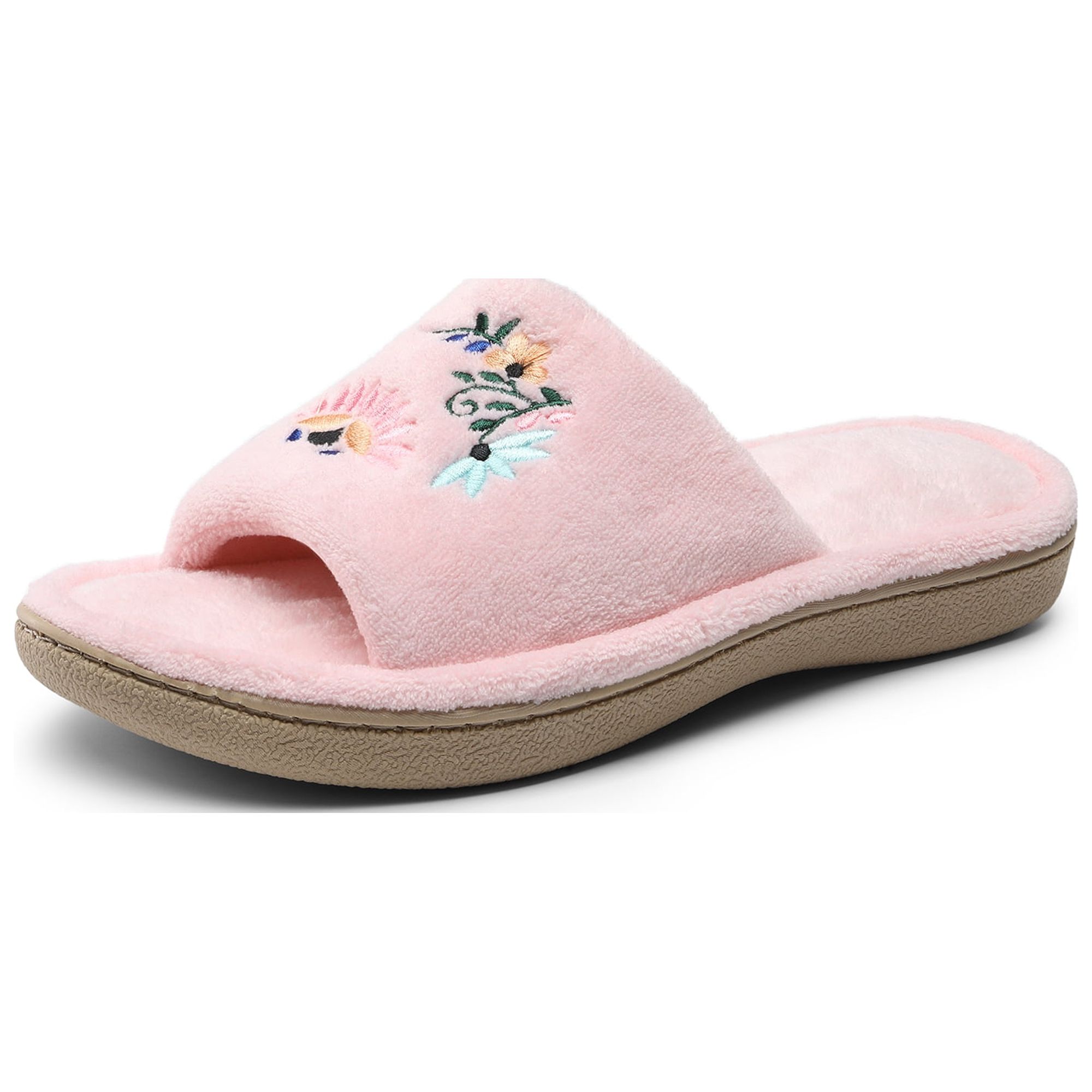 DREAM PAIRS Womens Slippers Open Toe, Comfy Memory Foam Slippers for ...