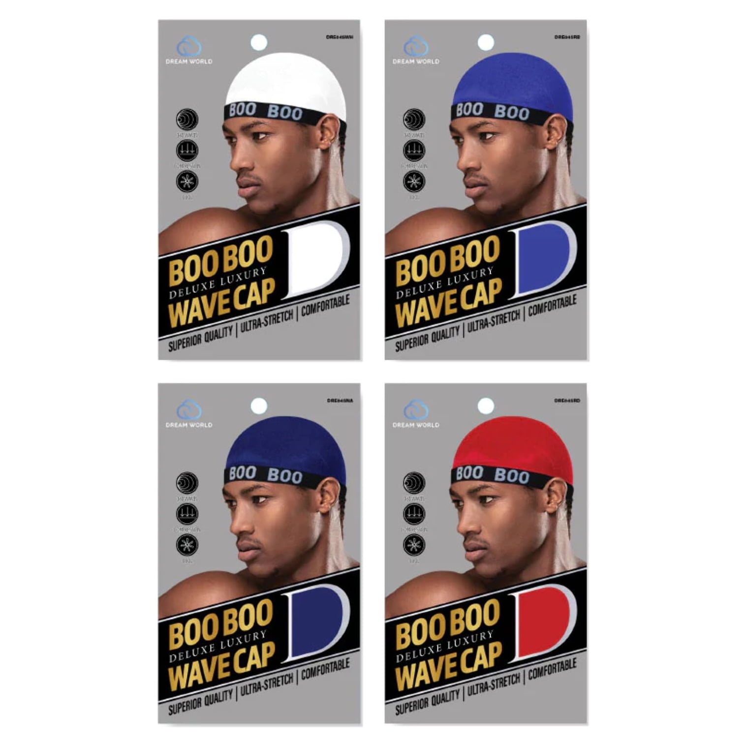 Dreamworld Collections, Boo Boo Deluxe Luxury Wave Cap, Black, Ultra ...