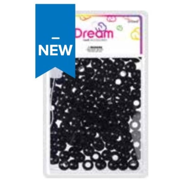 DREAM WORLD - HAIR BEADS MEDIUM BLACK (BR3000B) - Walmart Business Supplies